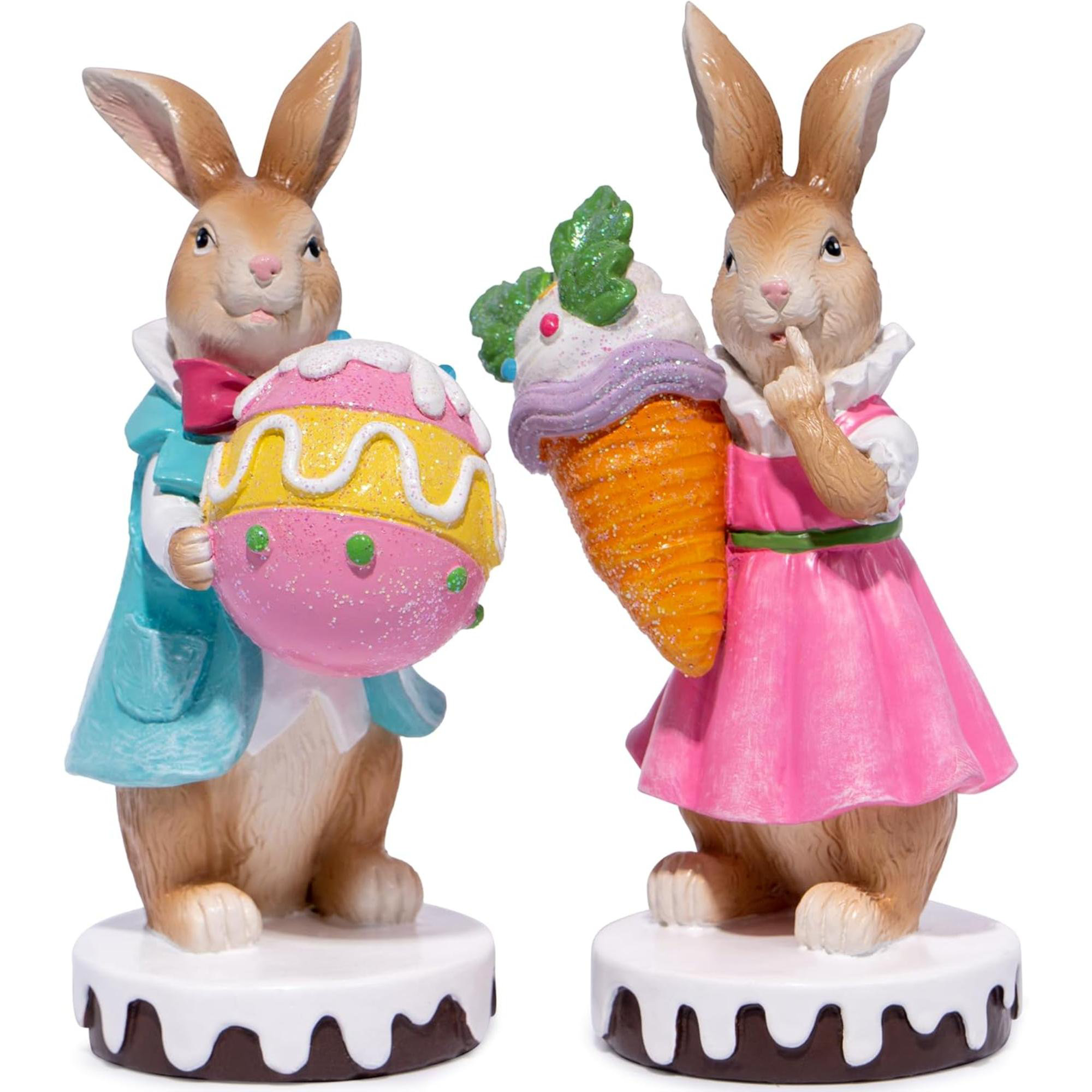 Ophelia & Co. Easter Bunny Figurine Set – Hand-Painted Fine Resin Craft ...