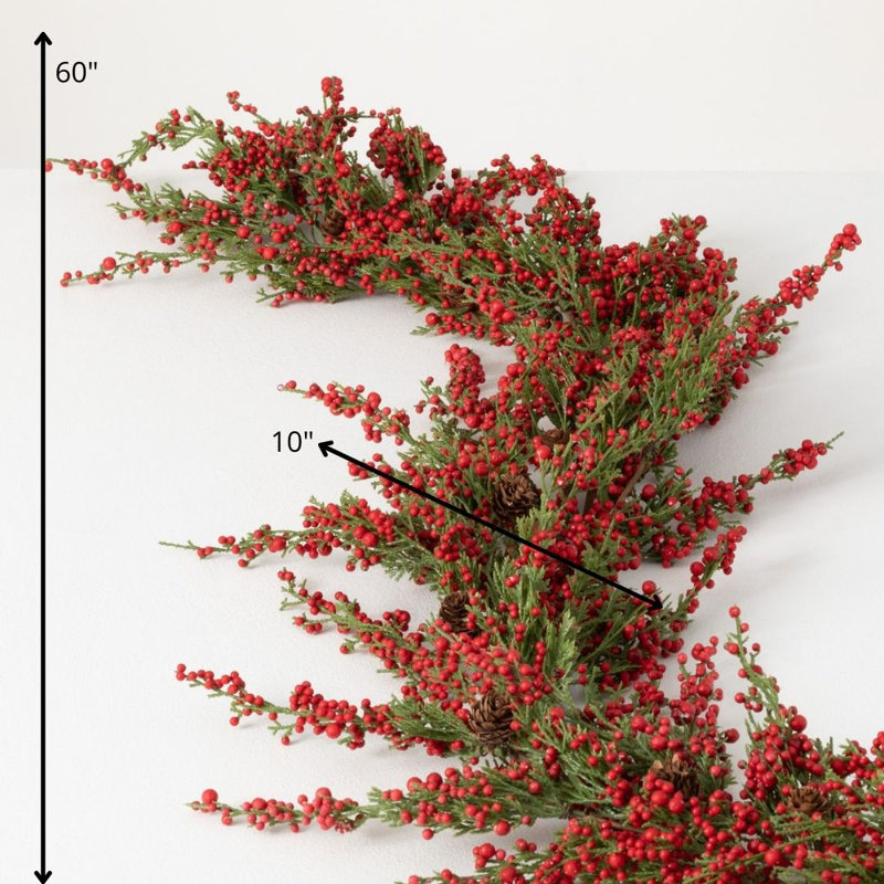 The Twillery Co.® 5' Cedar Berry Garland & Reviews | Wayfair