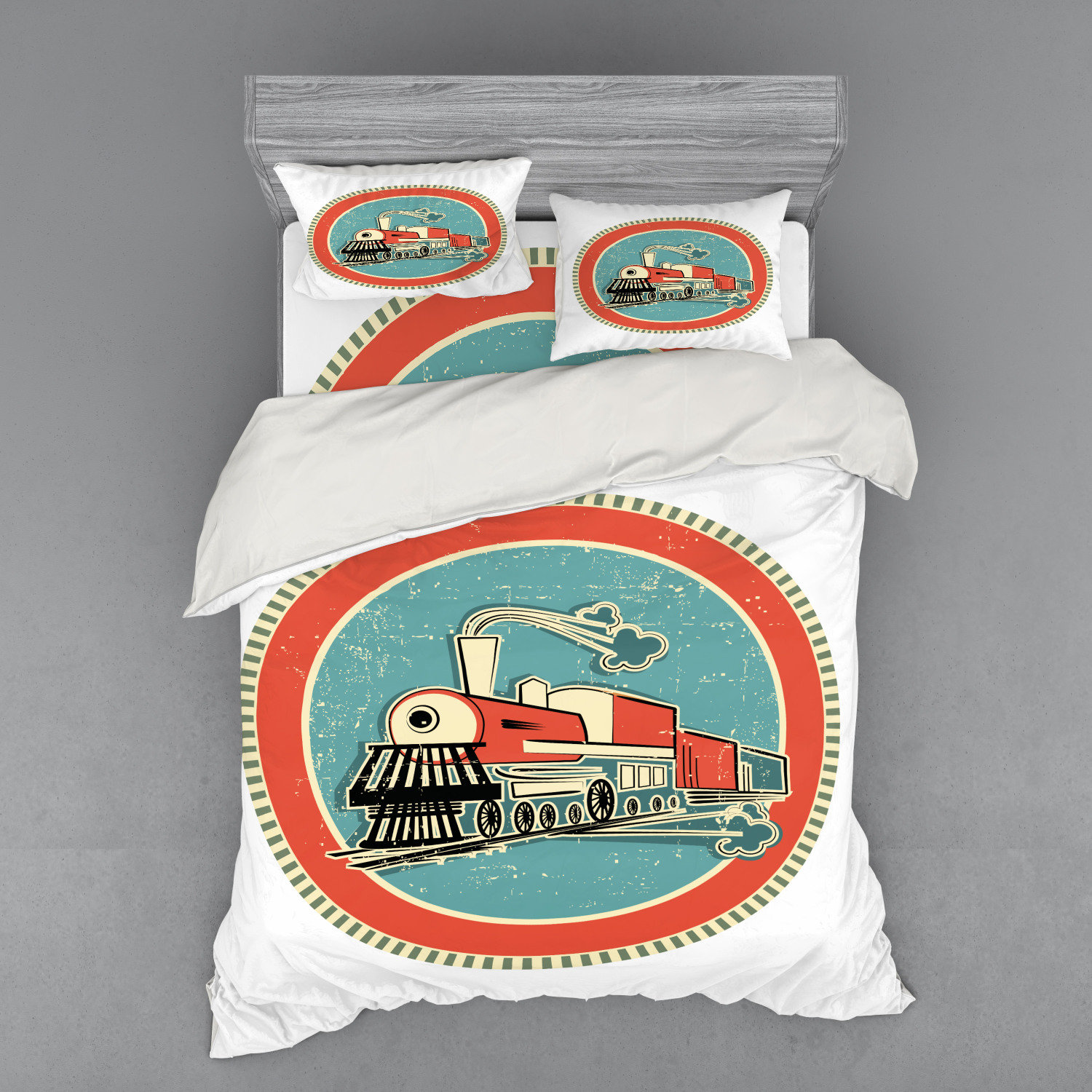 Ambesonne Steam Engine Duvet Cover Set | Wayfair