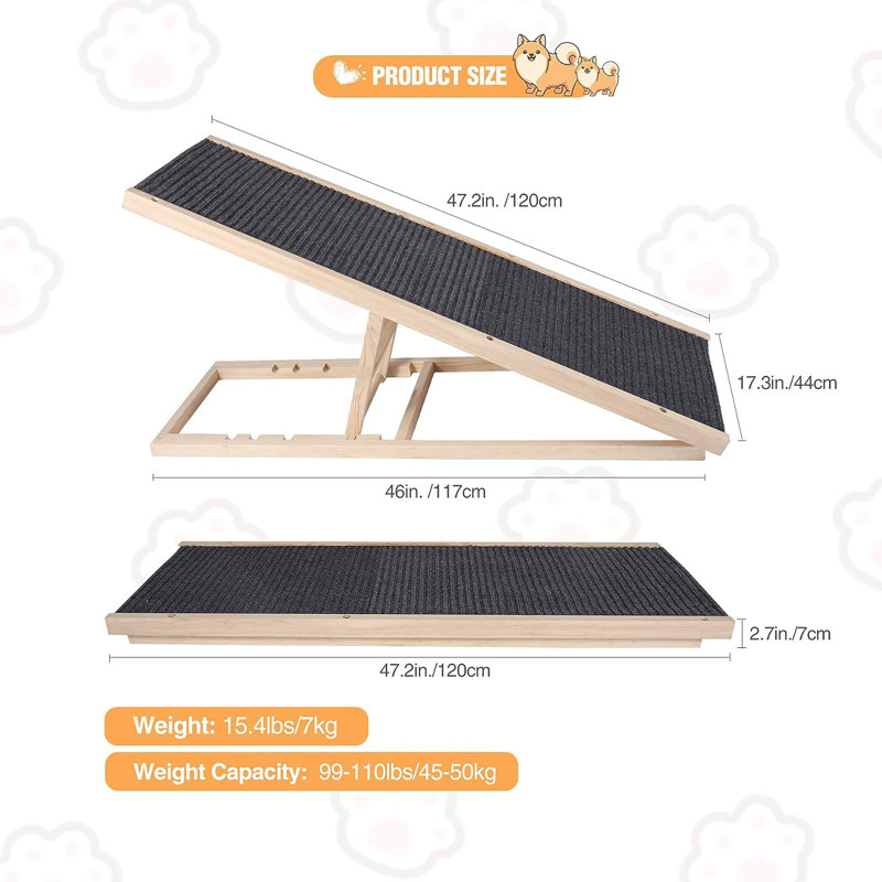 Tucker Murphy Pet™ Adjustable Pet Ramp Indoor Dog Ramps with Non Slip ...