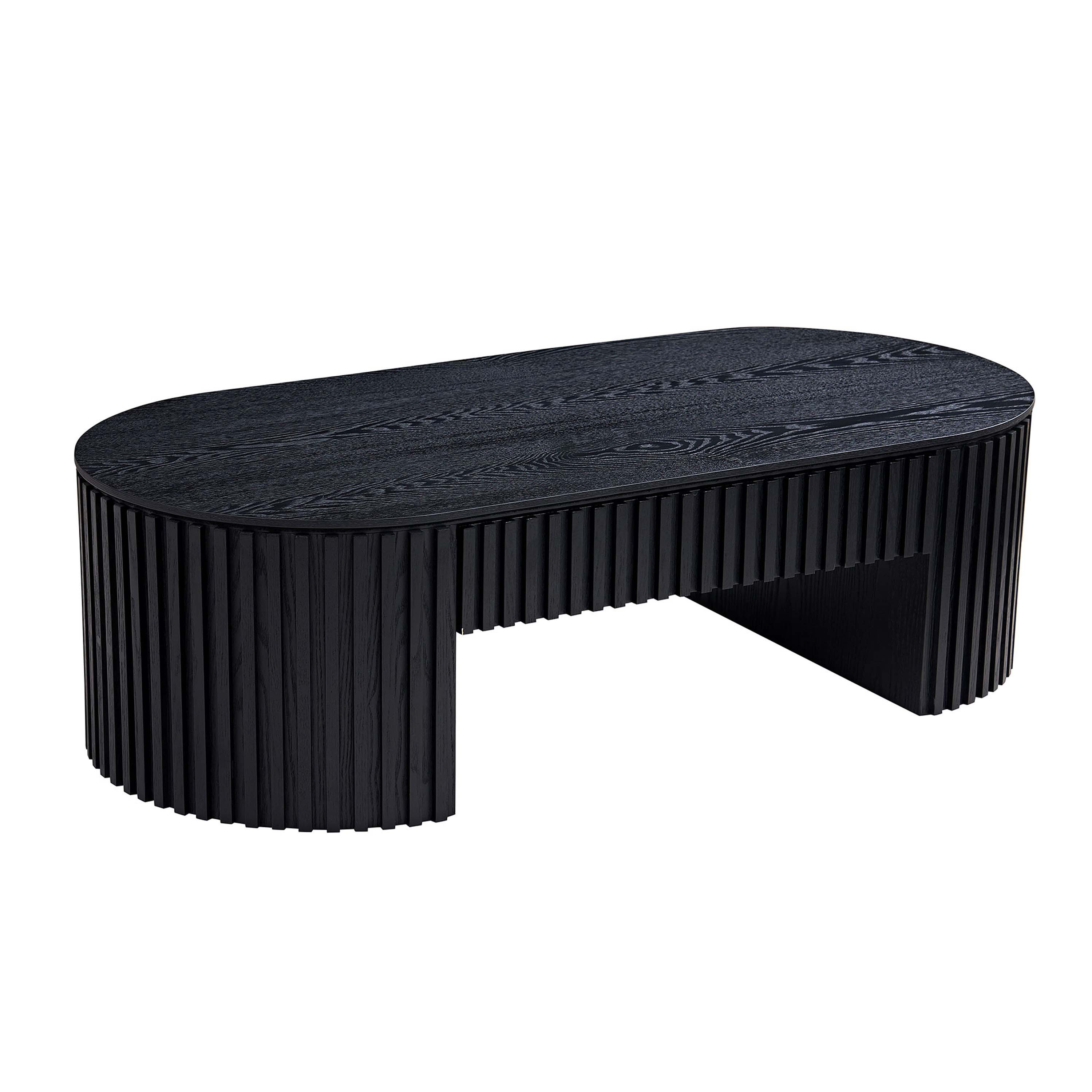 Corrigan Studio® 51.18'' Oval Wood Coffee Table With Drawer Mid Century ...