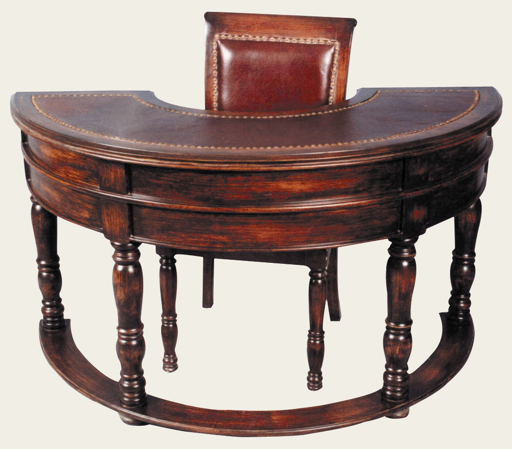 AA Importing Half Round Desk in Dark Brown | Wayfair