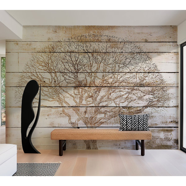 Gracie Oaks Oliver-Jude Tree on Boards Wall Mural | Wayfair