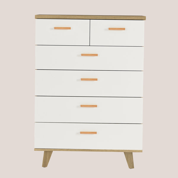 Corrigan Studio Wooden Drawer Dresser, 6-drawers Storage Cabinet, With ...