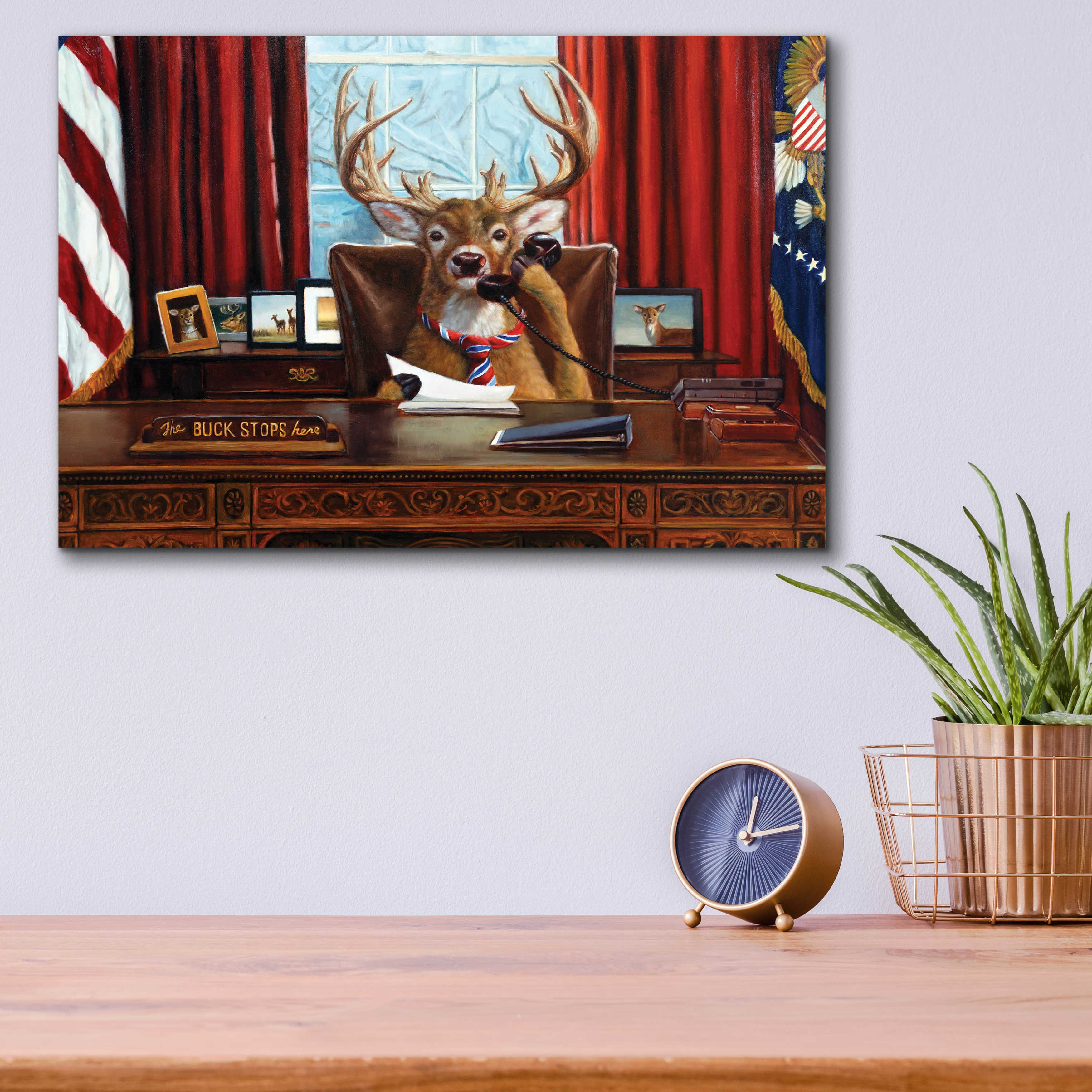 Trinx® 'The Buck Stops Here' By Lucia Heffernan, Acrylic Glass Wall Art ...