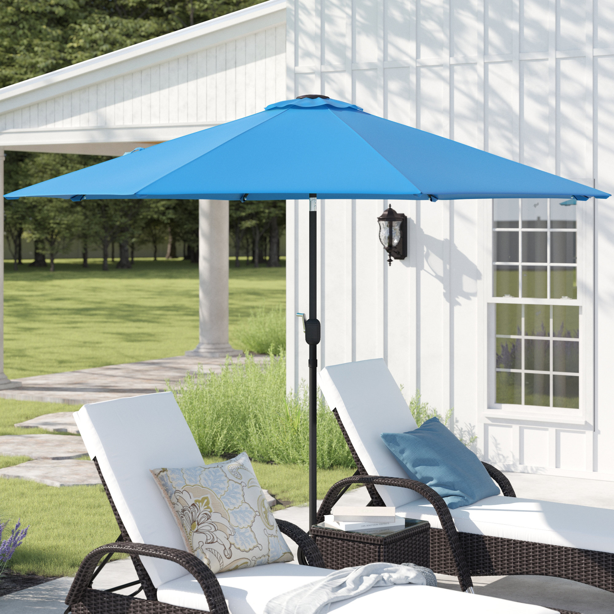 Sol 72 Outdoor™ Yolanda 9' x 9' Lighted Market Umbrella & Reviews | Wayfair