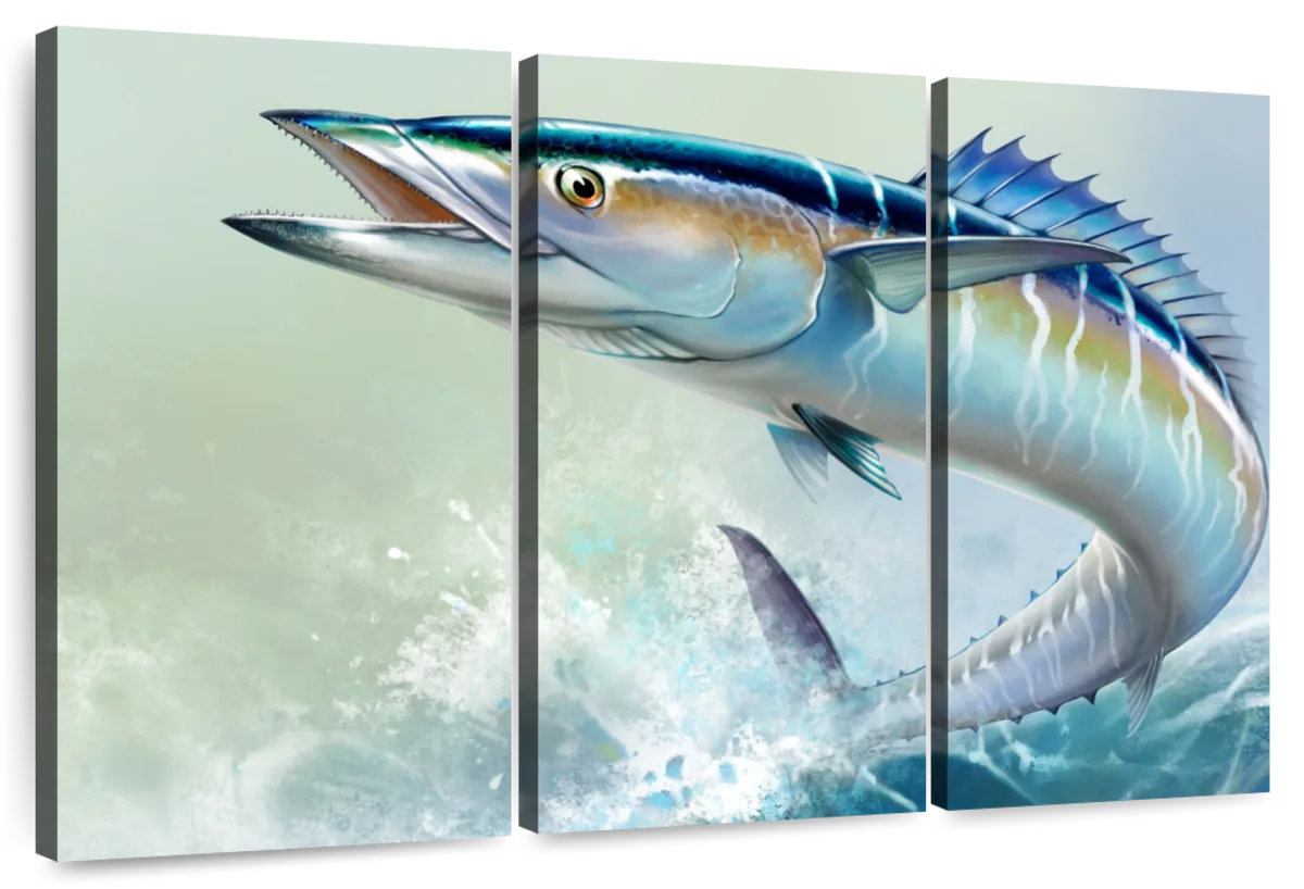 Ebern Designs Brampt Wahoo Fish On Waves | Wayfair