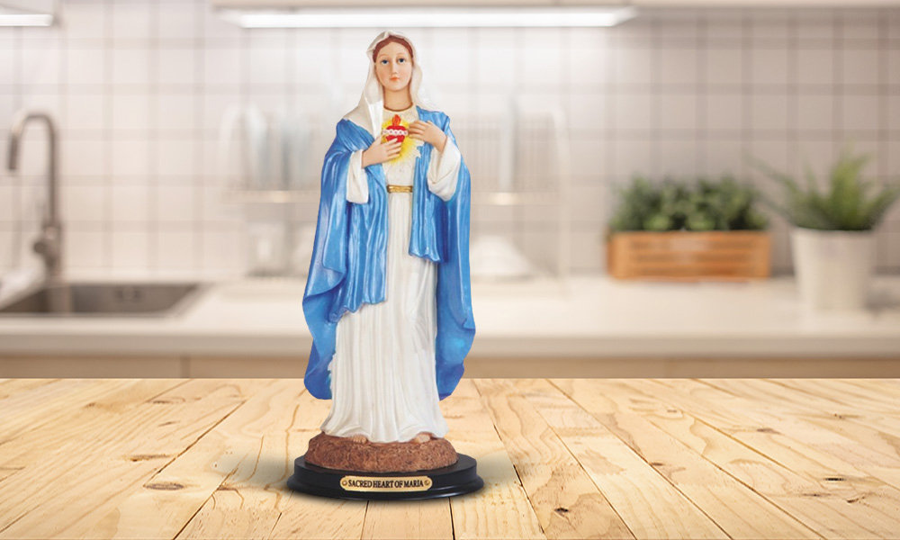 Canora Grey Rayan 12"H Sacred Heart of Maria Holy Figurine | Wayfair