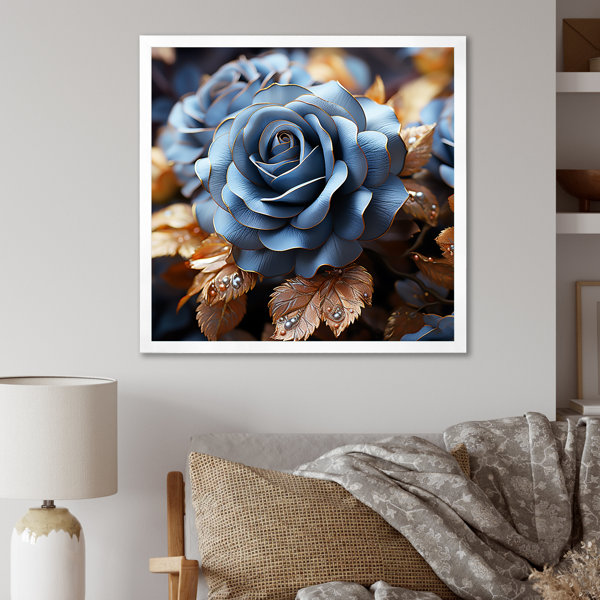 House of Hampton® " Azure Blue Roses Arrangement Elegance III " | Wayfair