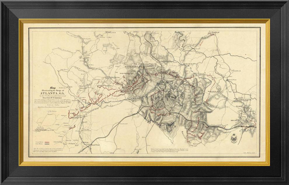 Global Gallery Civil War Map Illustrating the Siege of Atlanta, Georgia ...