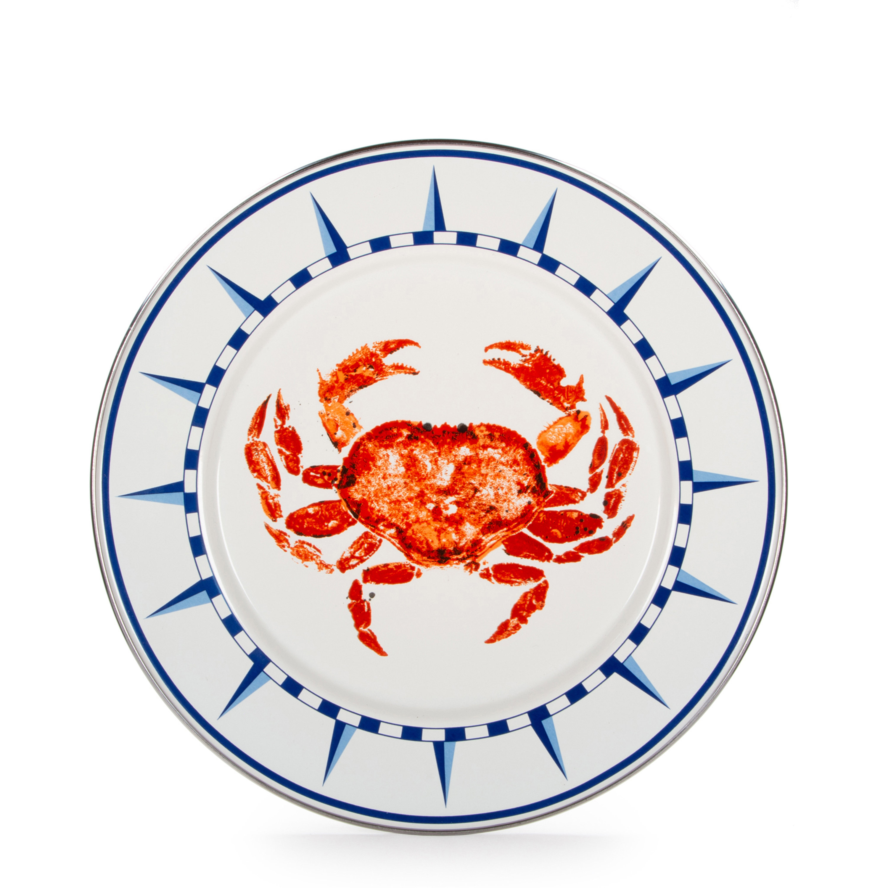 Golden Rabbit Crab House Enamel Dinner Plates | Birch Lane