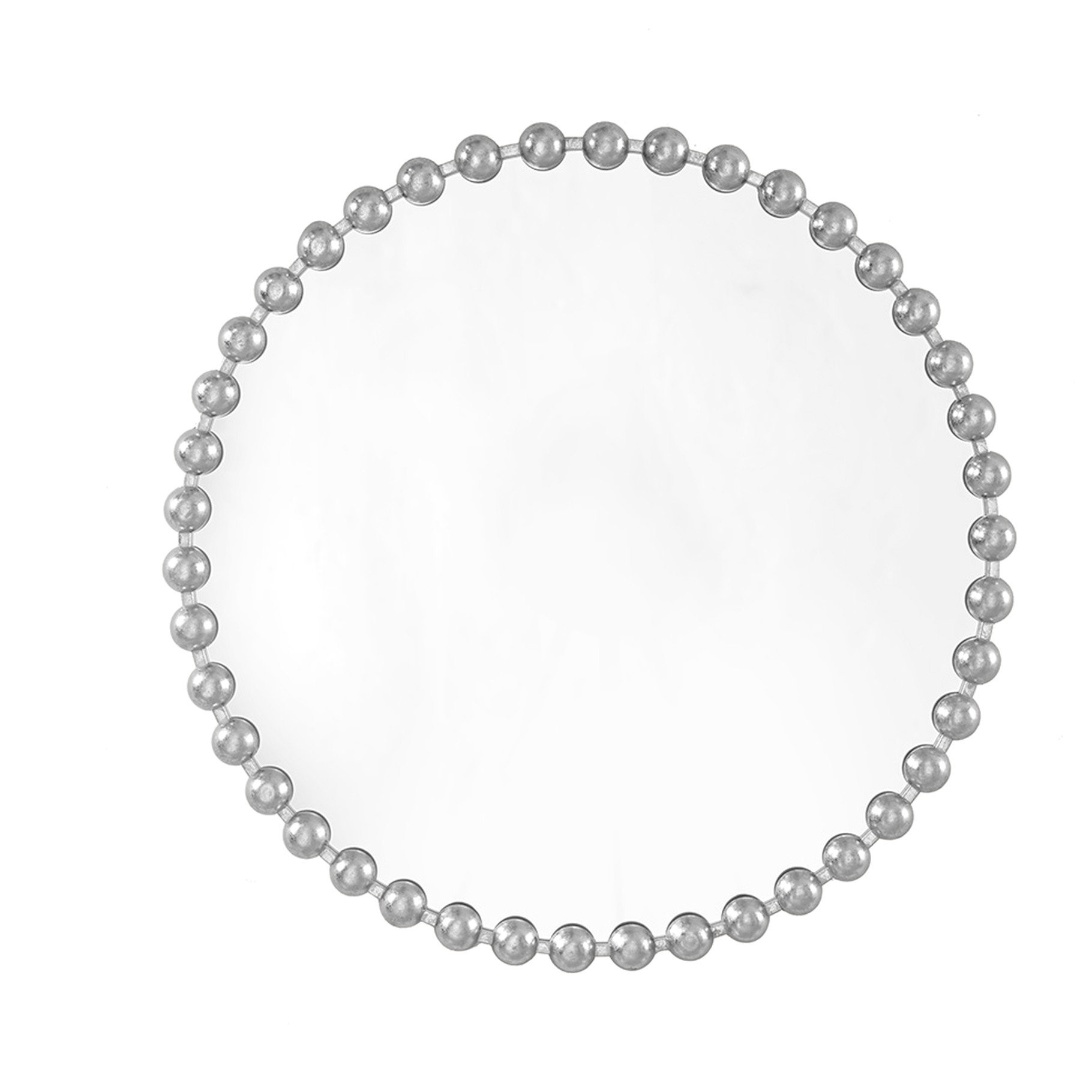 Dakota Fields Round Beaded Mirror - Iron Frame Mirrored Glass On ...