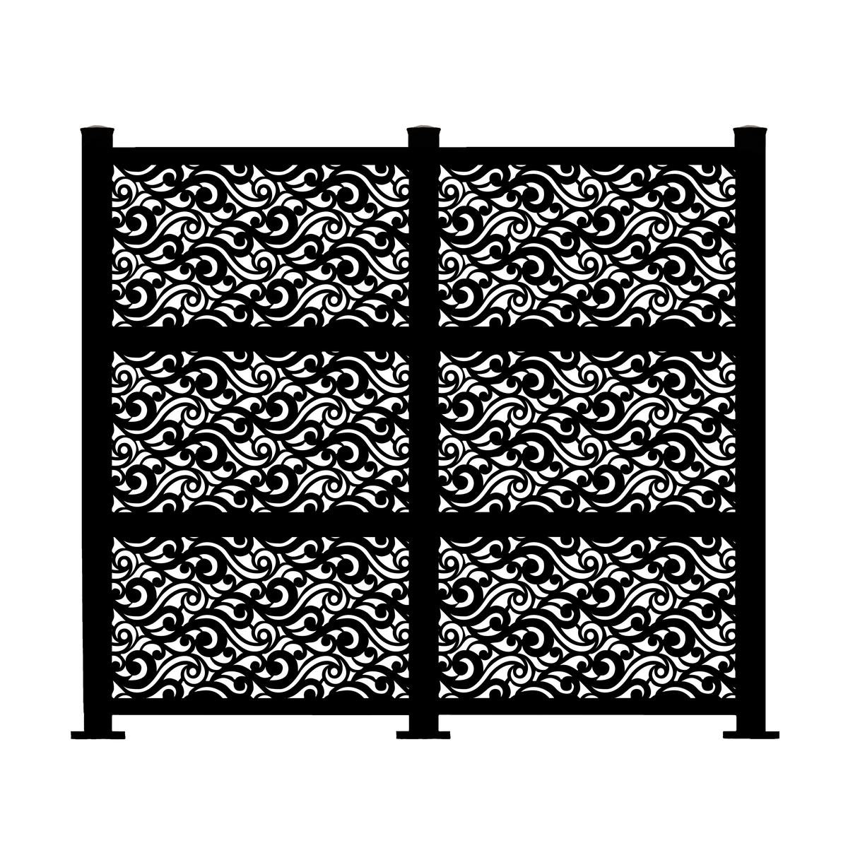 E Joy 6 5 Ft H X 8 5 Ft W Laser Cut Metal Privacy Screen Fence