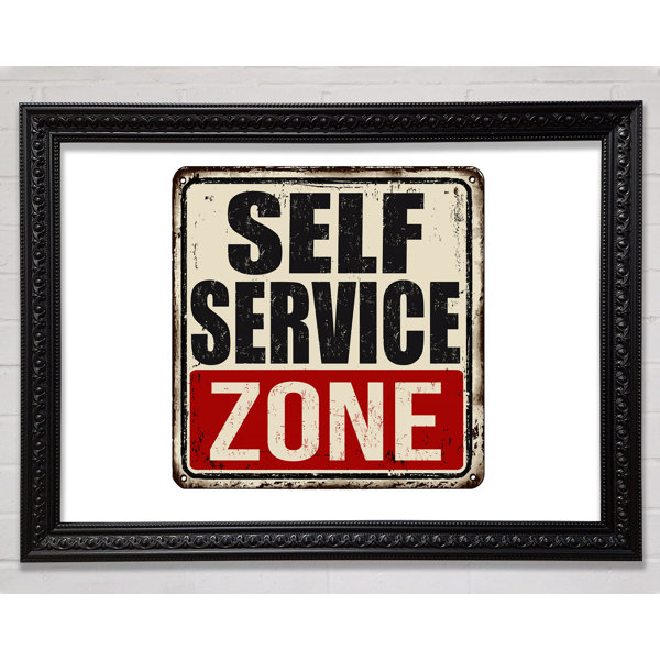 Happy Larry Self Service Zone Framed Print | Wayfair.co.uk