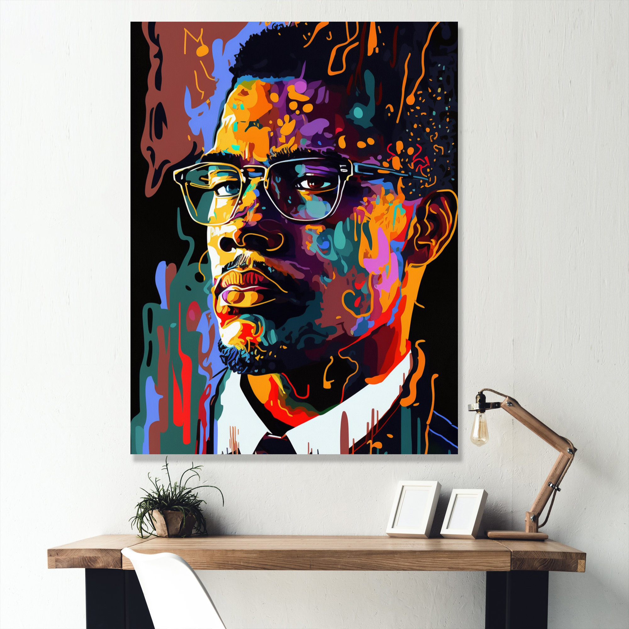 Winston Porter Malcolm X Illustration I - Celebrity Wall Art Living ...