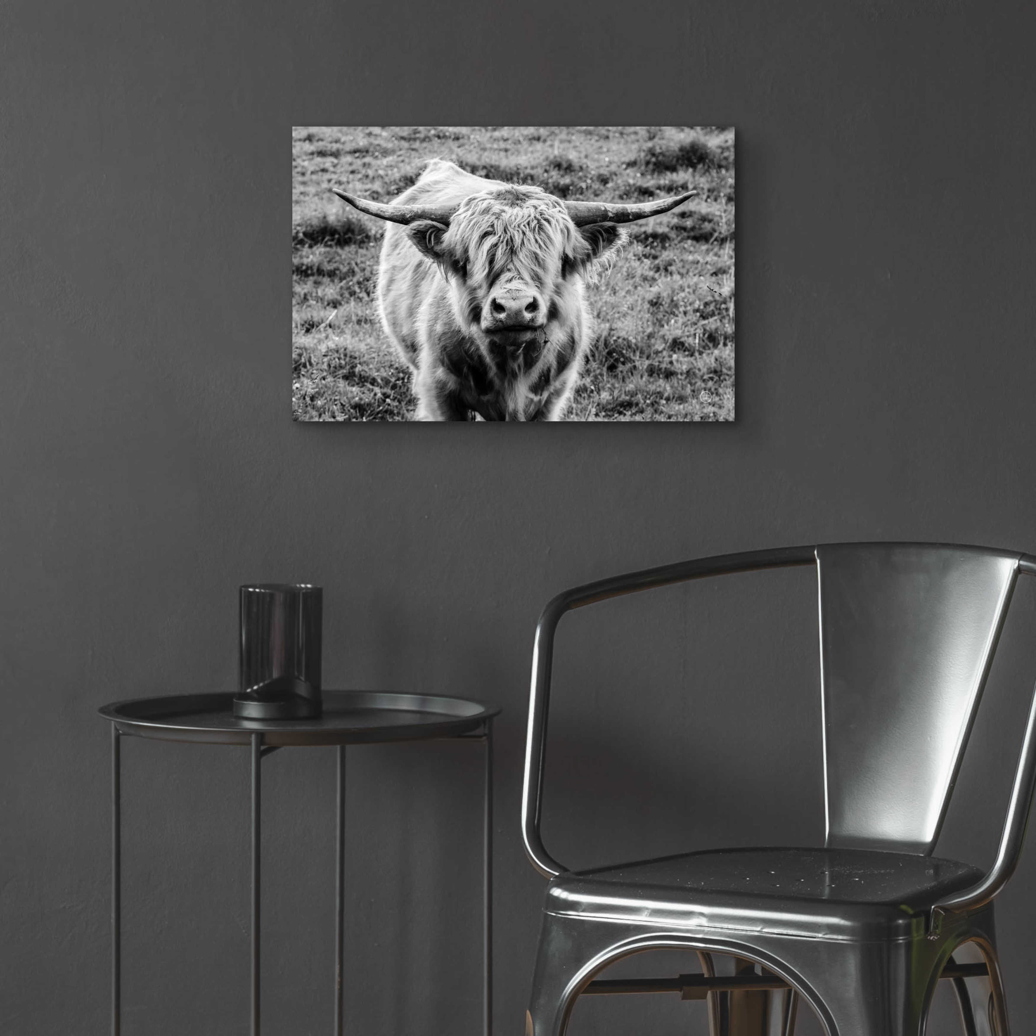 Union Rustic " Highland Cow Staring Contest " by Nathan Larson | Wayfair