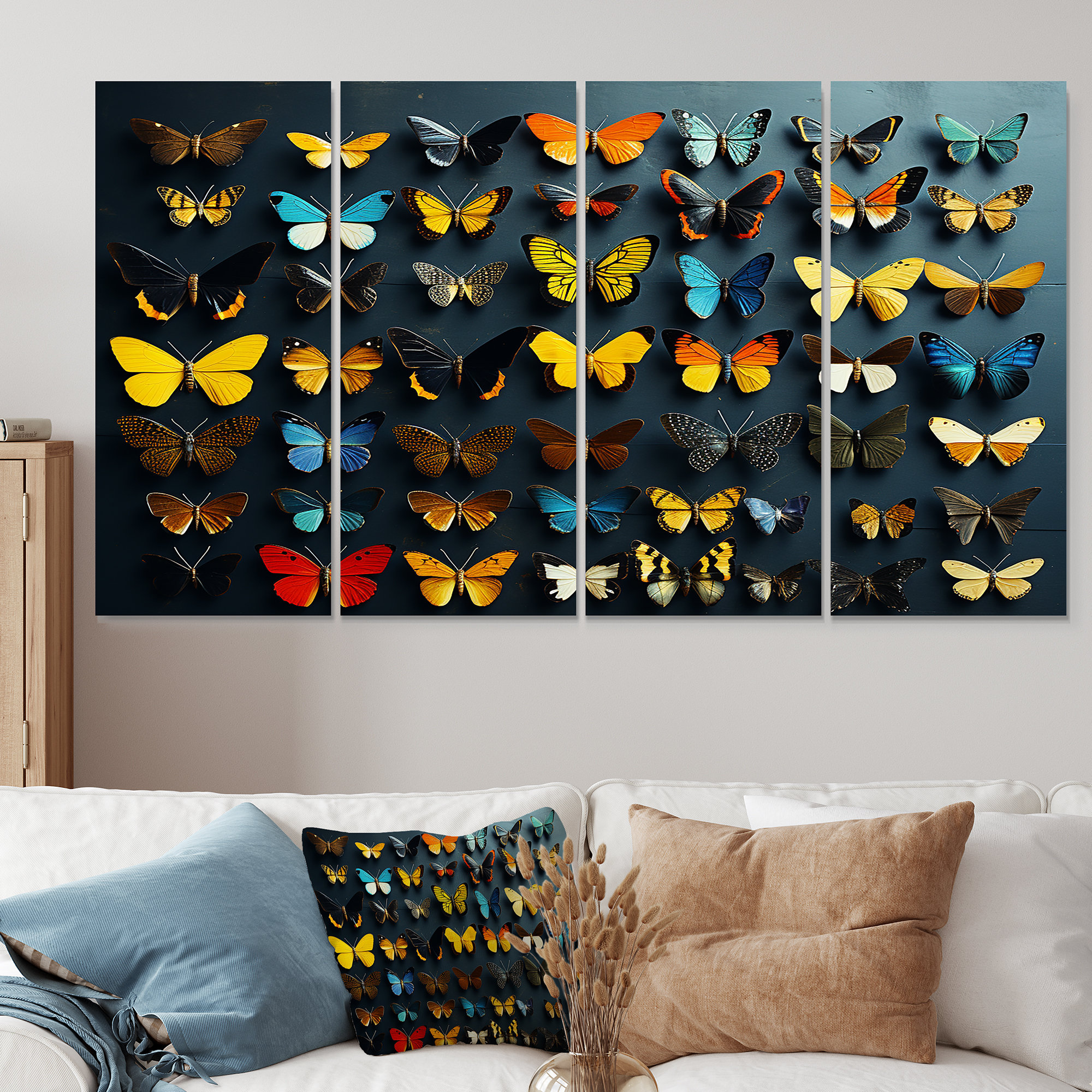August Grove Colourful Fluttering Butterflies Collage - Insects & Bugs ...