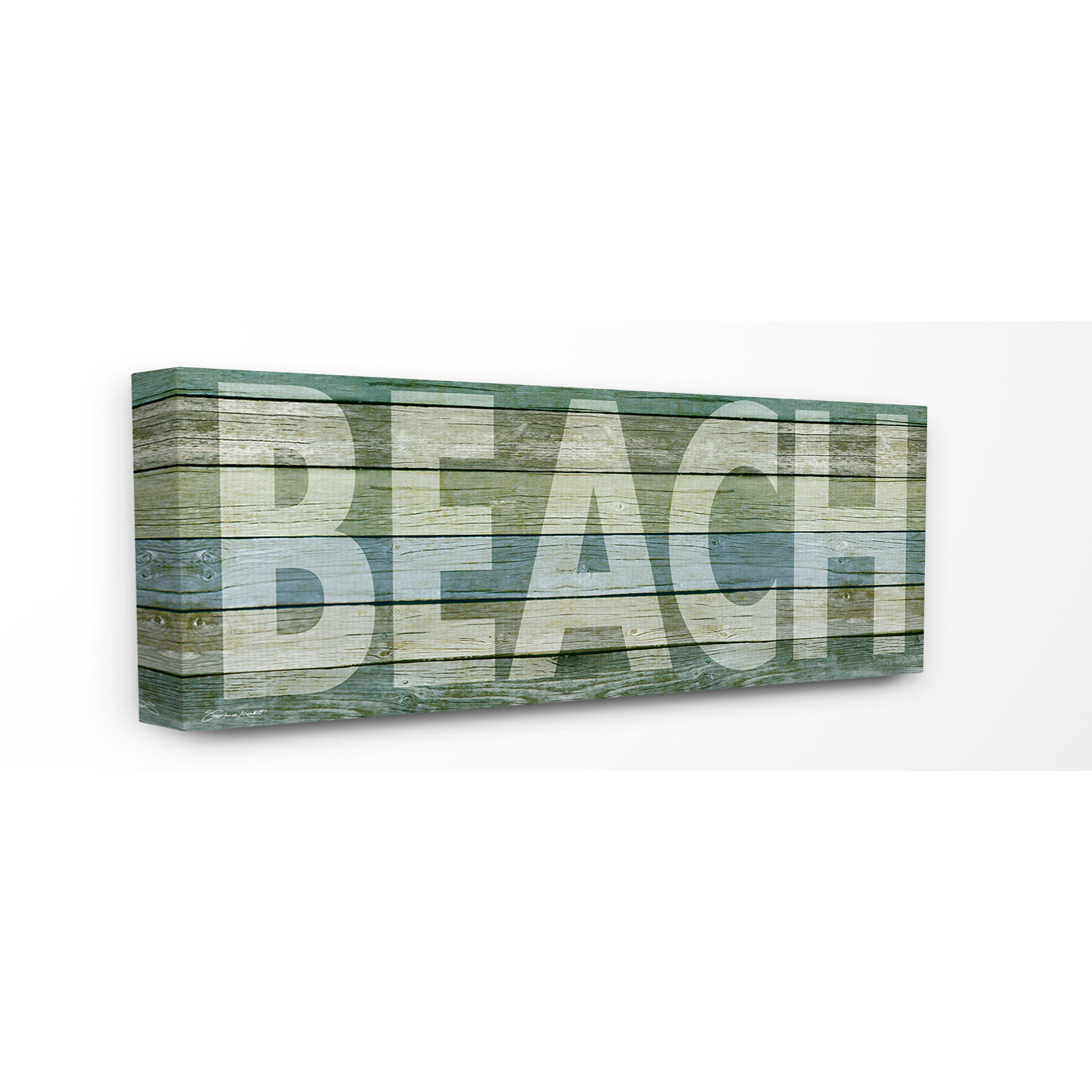 Highland Dunes 'Faded Beach Colored Planked Look' Graphic Art Print ...