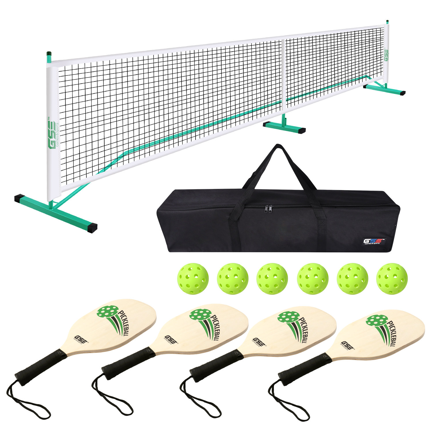 GSE Games & Sports Expert Foldable and Pickleball with Carrying Case ...