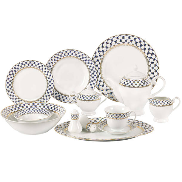 Lorren Home Trends La Luna Bone China Dinnerware - Set of 57 & Reviews ...