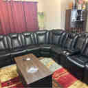 Orren Ellis Jekari 3 - Piece Vegan Leather Reclining Sectional ...