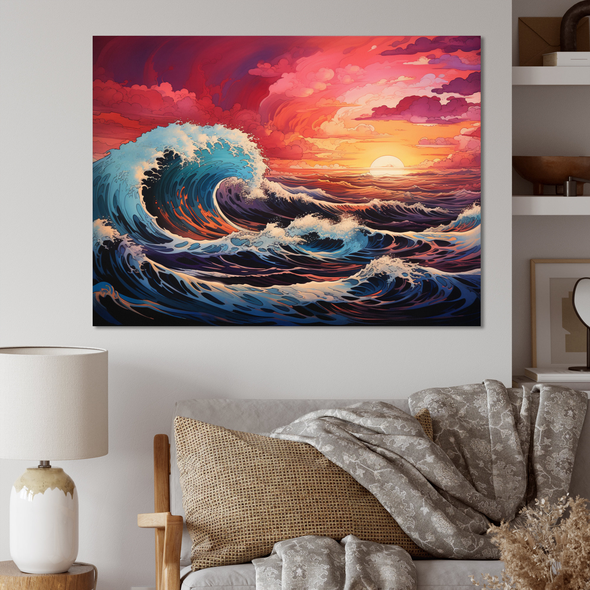 Winston Porter Dramatic Ocean Waves III On Canvas Print | Wayfair