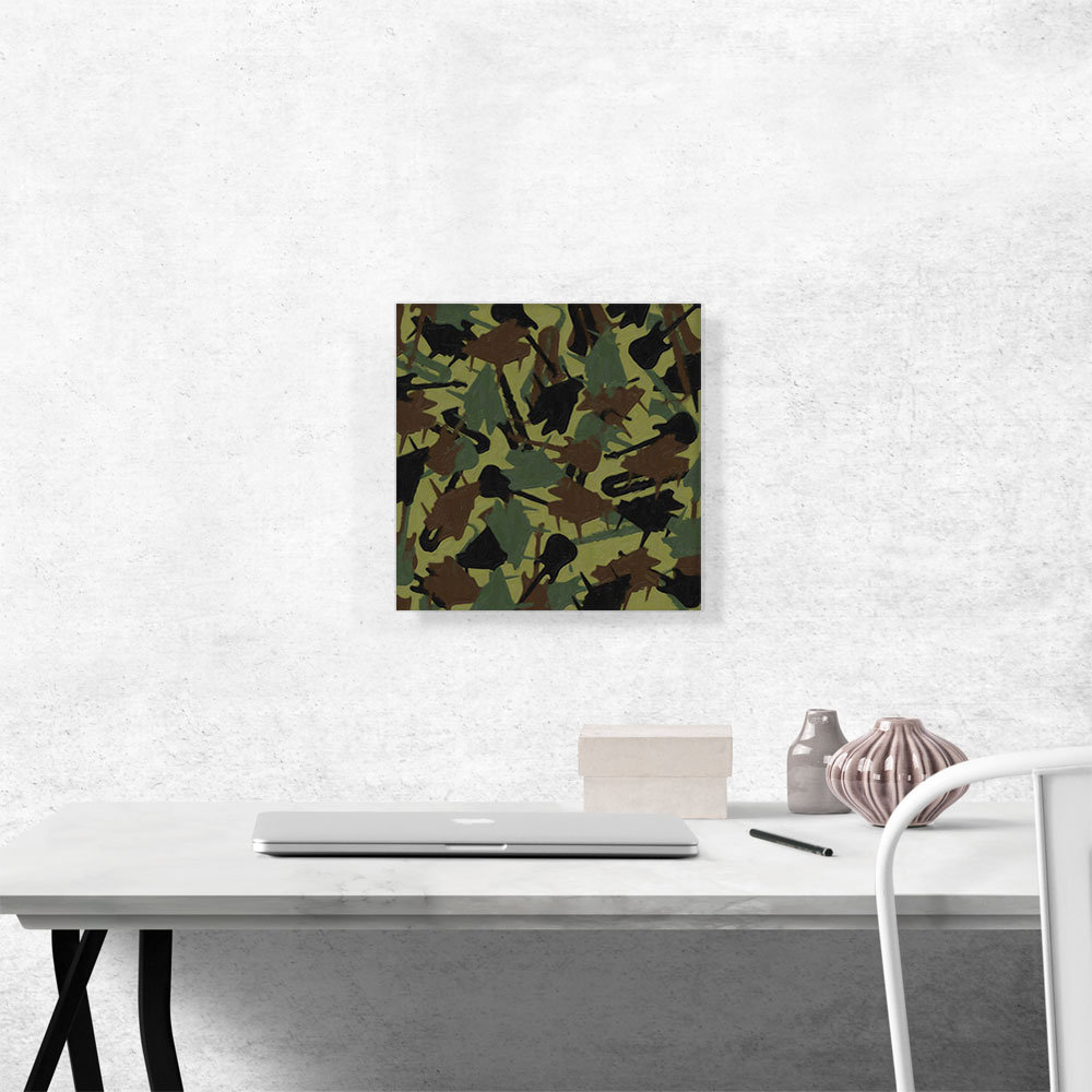 ARTCANVAS Army Green Camo Camouflage Musical Instruments Piano Pattern ...