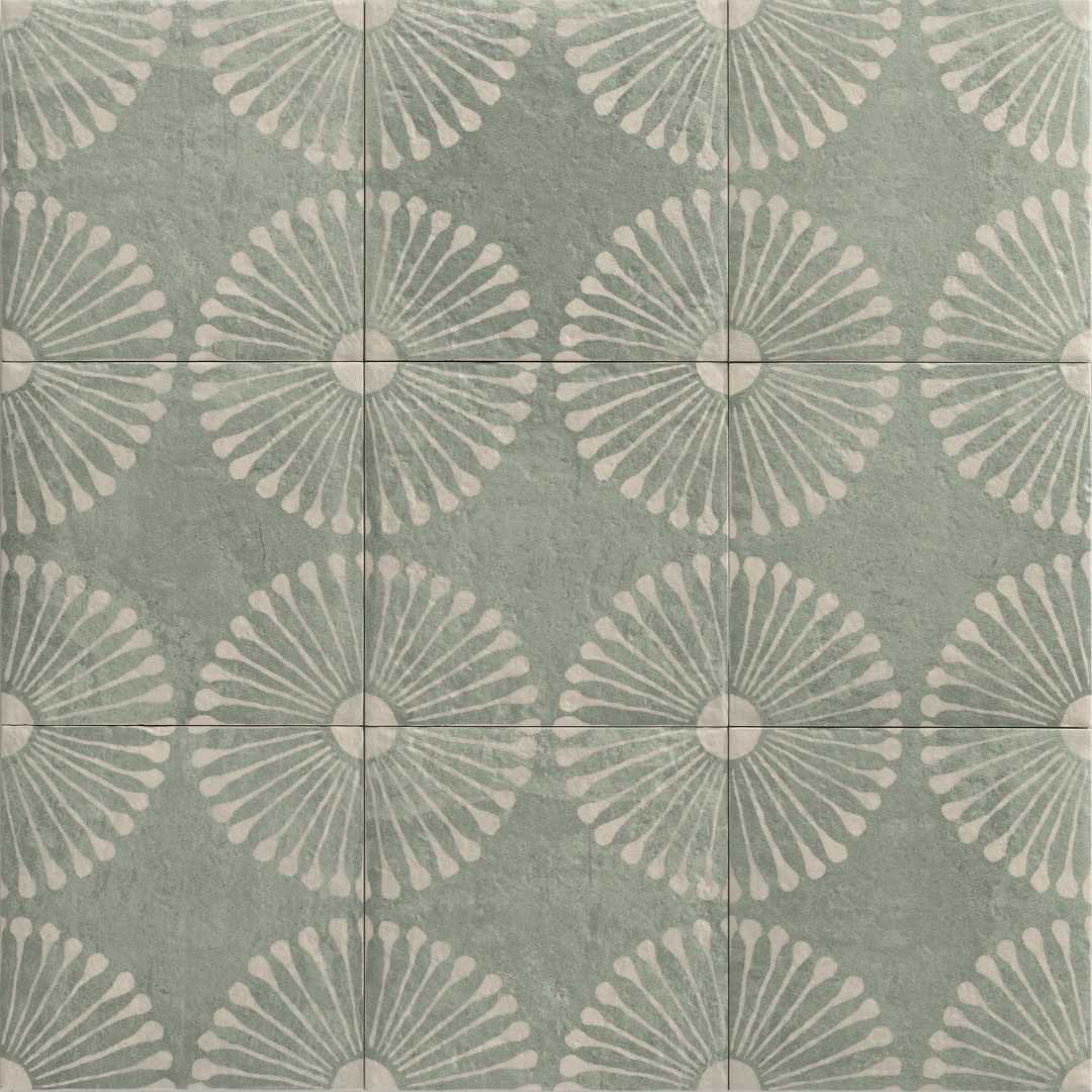 The Tile Life Amanecer 8" x 8" Satin Porcelain Patterned Floor & Wall ...