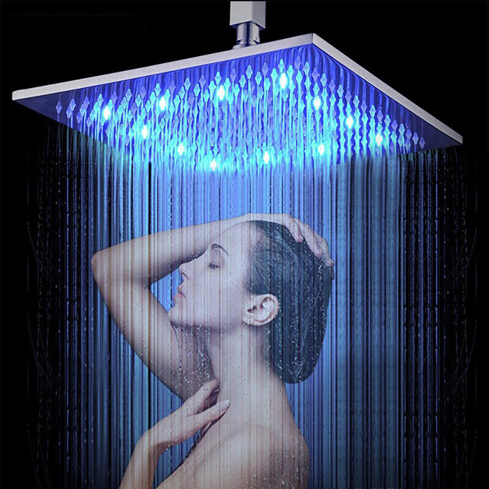 Bathselect Rain Fixed Shower Head 2 5 Gpm Gpm With Temperature Based