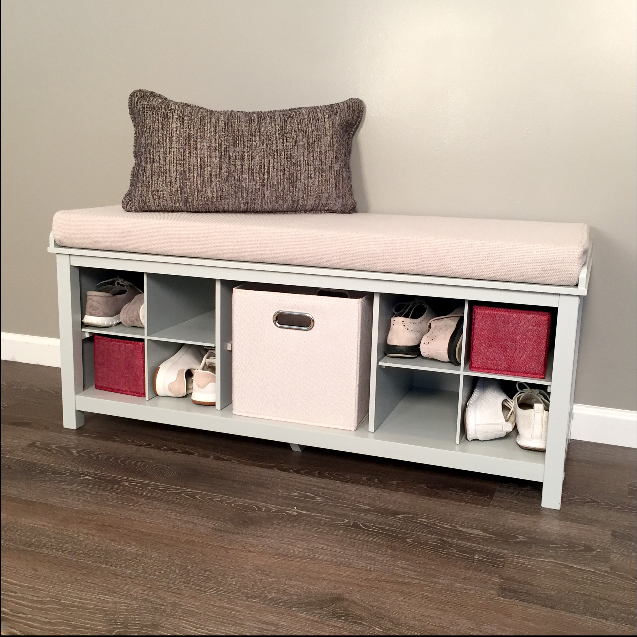 John Louis Home Solid Wood Entry Bench with Shoe Dividers and 1-Bin ...