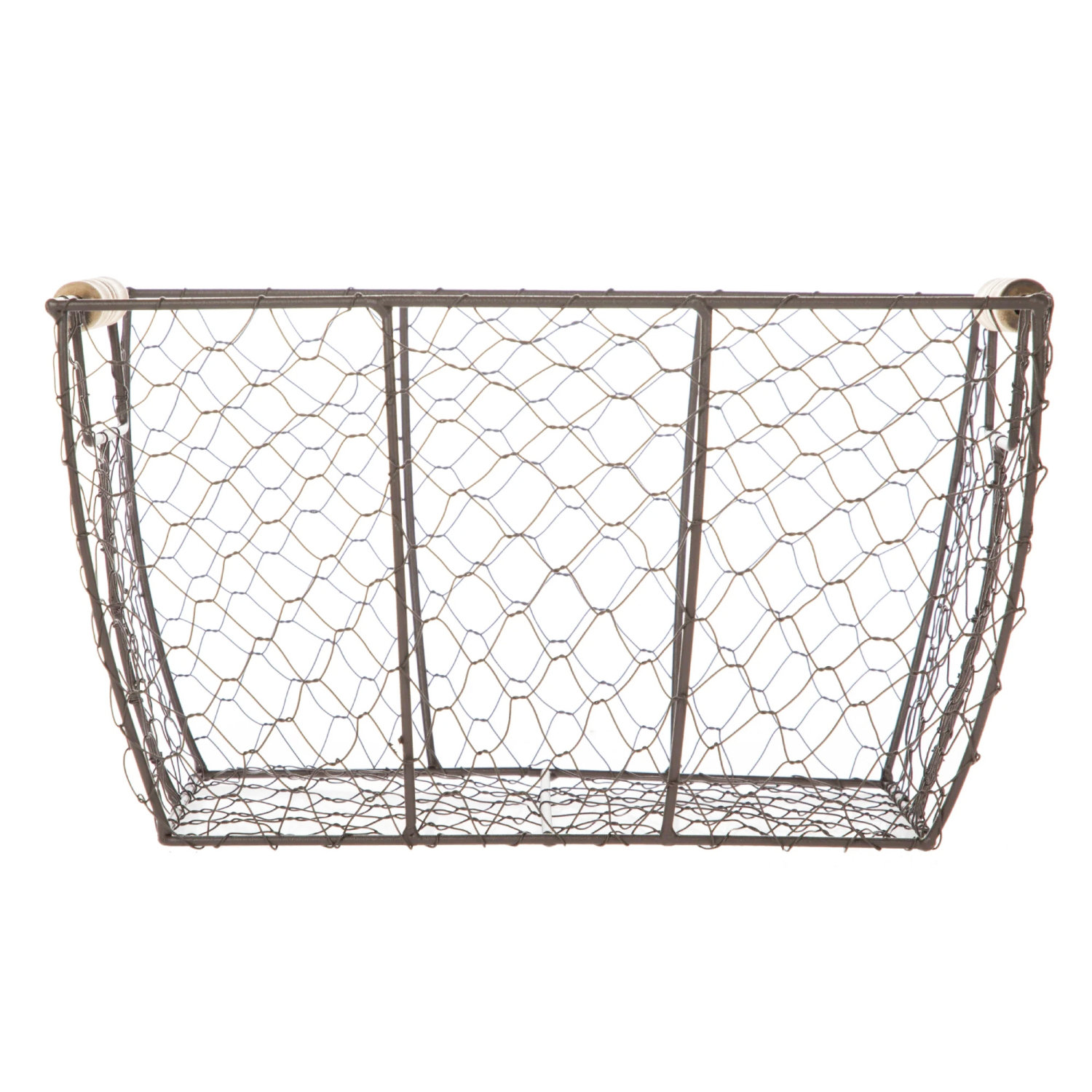 Gracie Oaks Chicken Wire Basket with Wood Handles | Wayfair