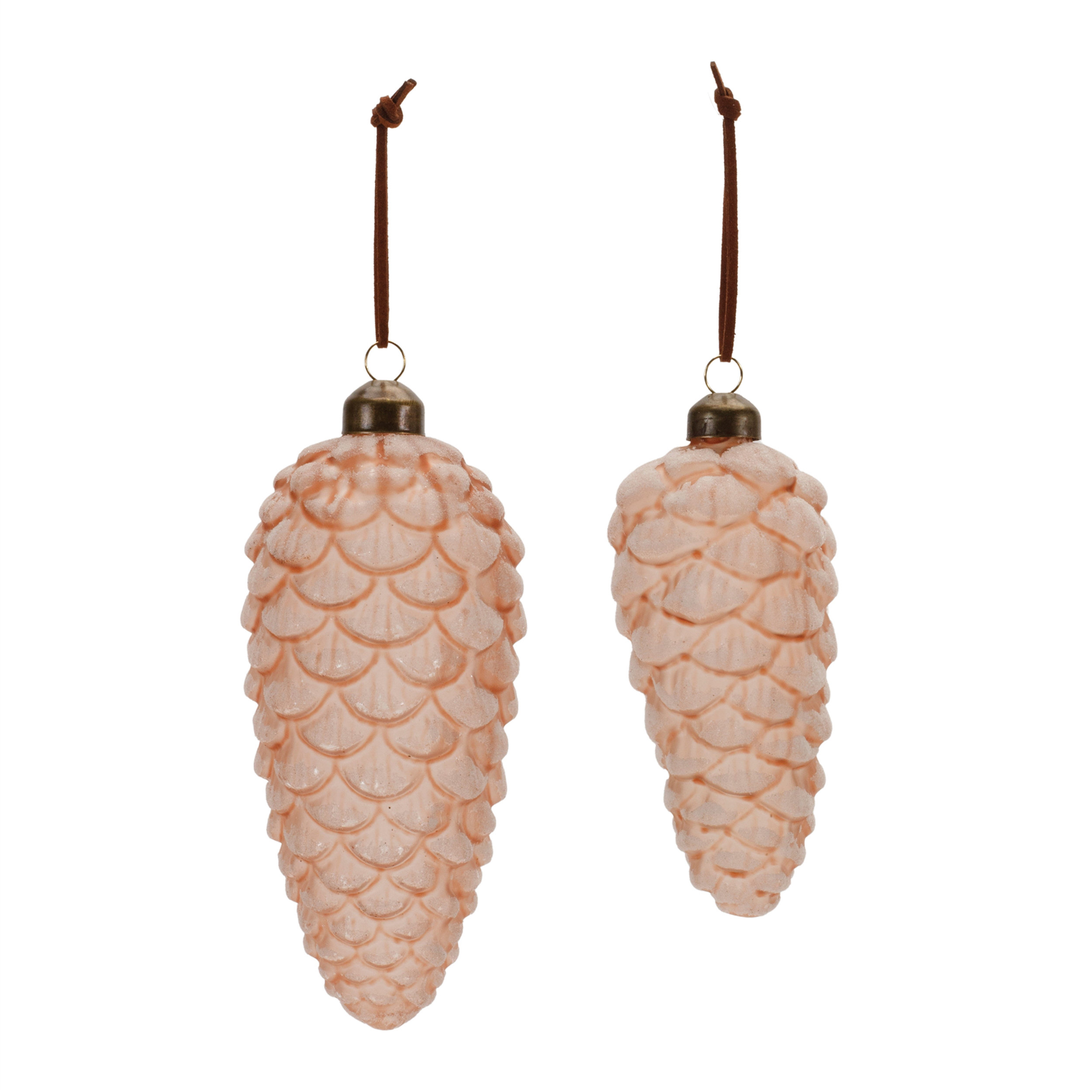 World Menagerie Frosted Glass Pinecone Drop Ornament (Set of 6) | Wayfair