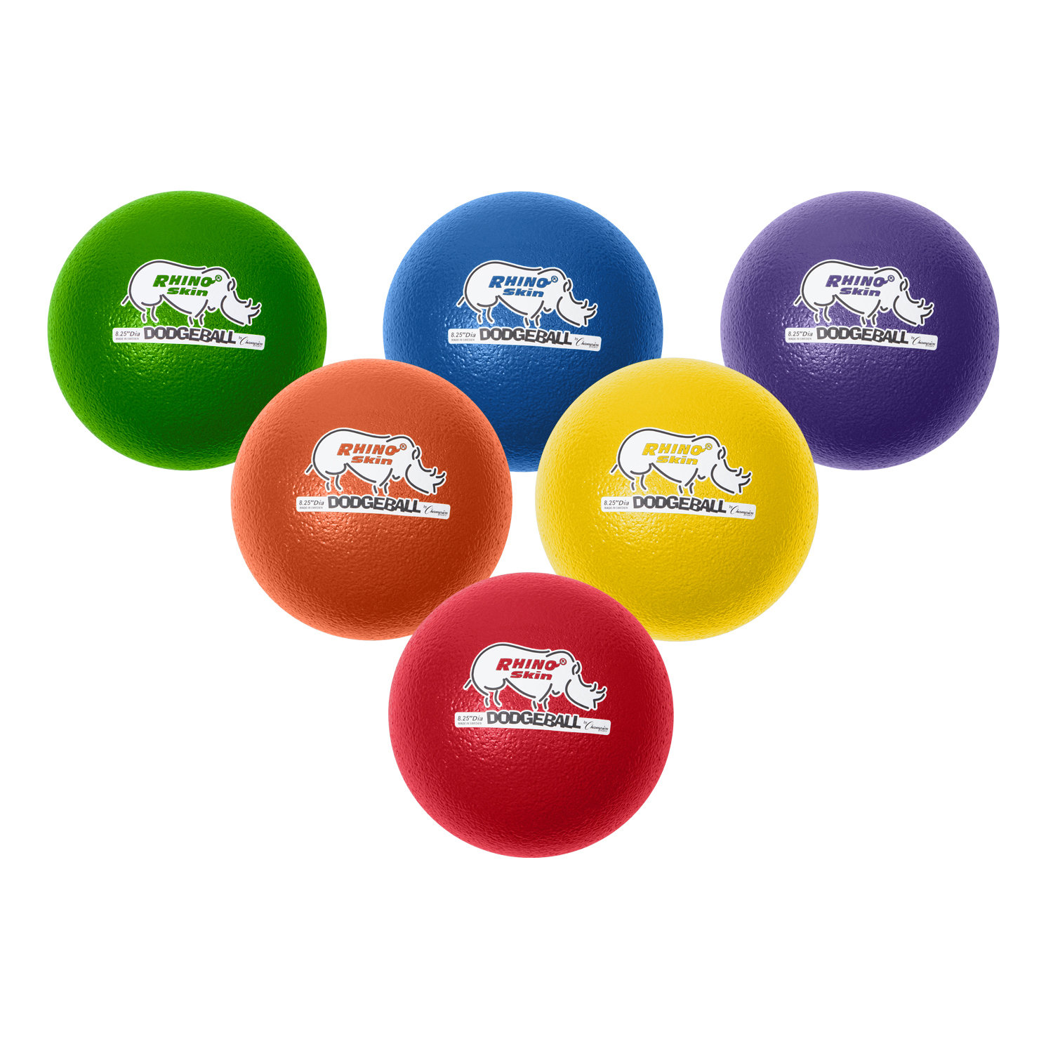 Champion Sports Rhino Skin 8-Inch Low Bounce Dodgeball Set, Assorted ...