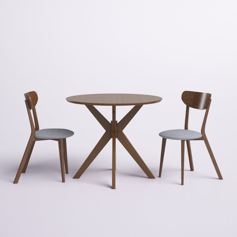 Wade Logan® 3 Pcs Dining Table Set Modern Round Kitchen Table And ...