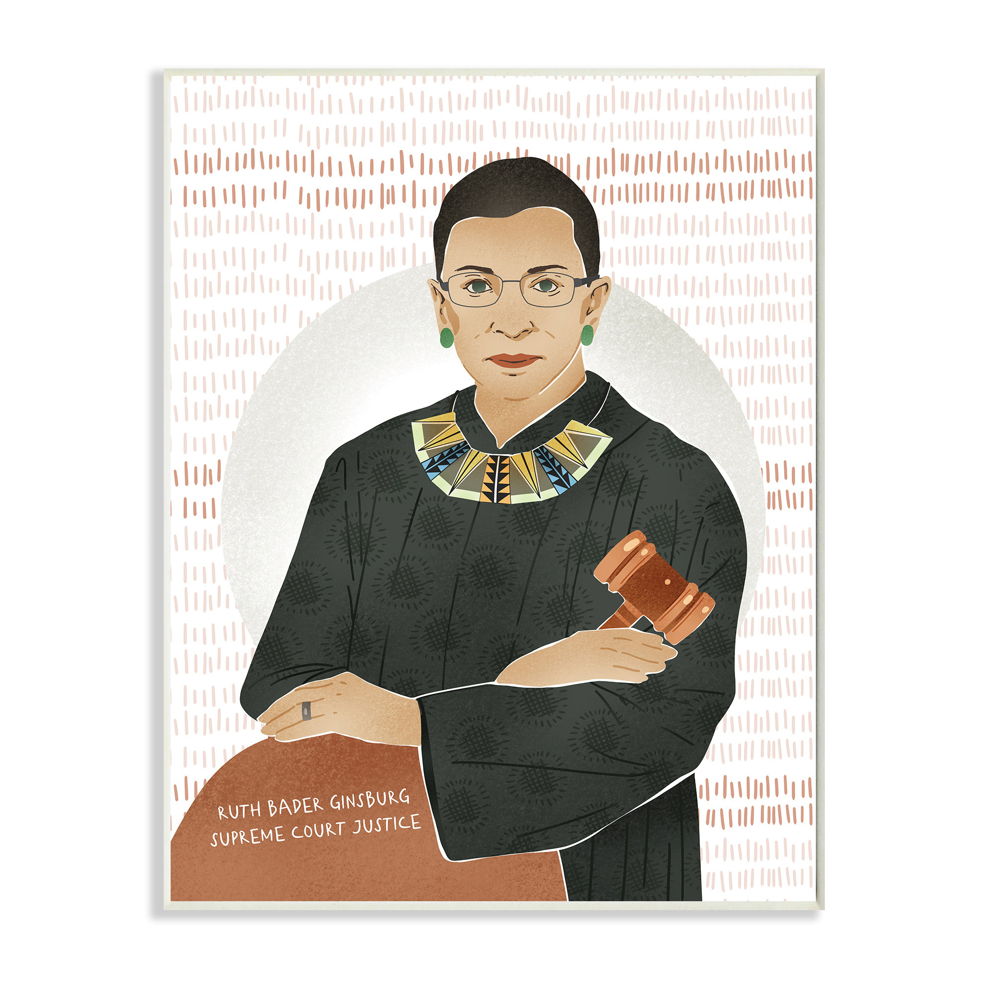 Trinx Judge Ginsburg With Gavel Over Abstract Pattern - Wayfair Canada