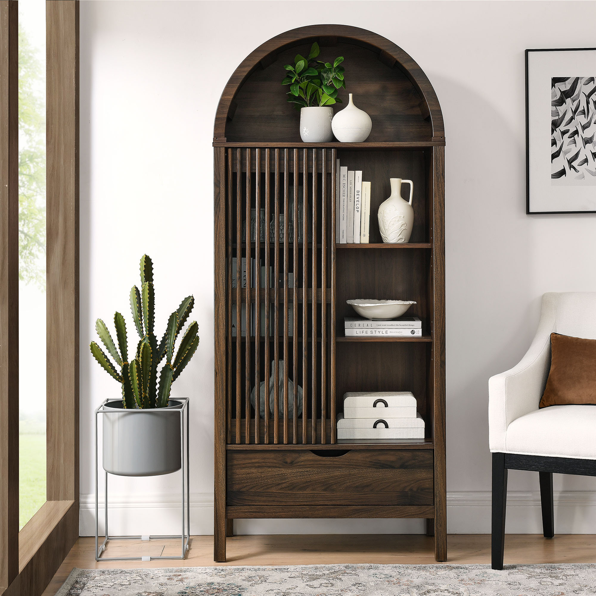 Modway Vaughn 71" Arched Storage Display Cabinet & Reviews | Wayfair