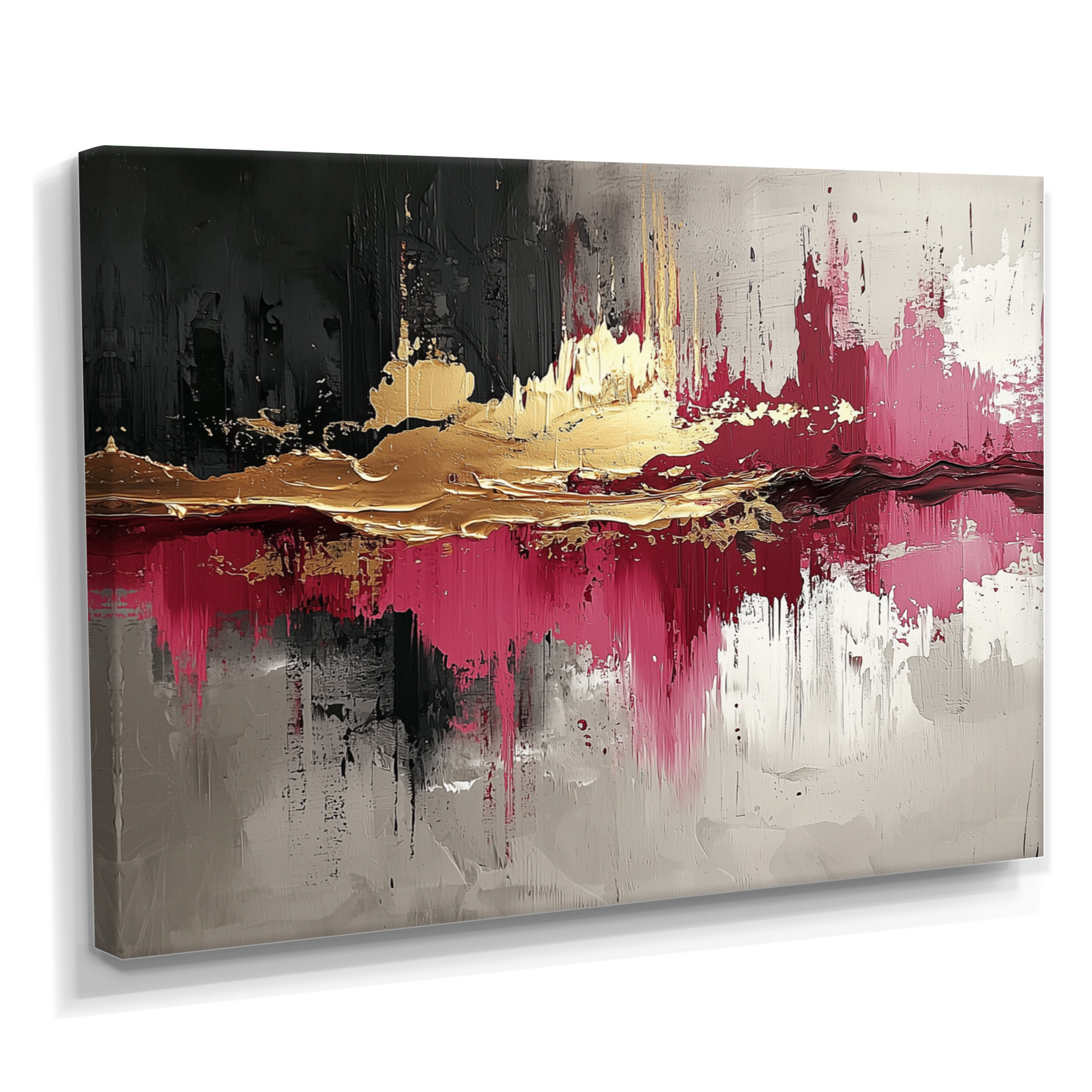 Wrought Studio™ Expressionism Of Gold Pink Dark Fusion I - Neo ...