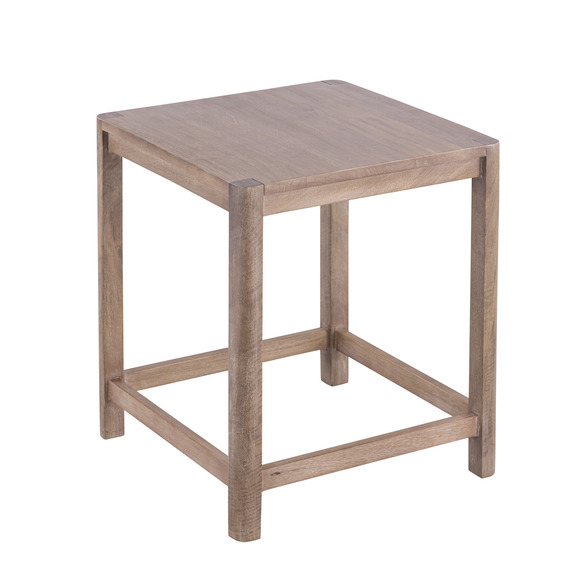 Millwood Pines Gerado Brown Farmhouse Solid Hand-Made Wood Square Side ...