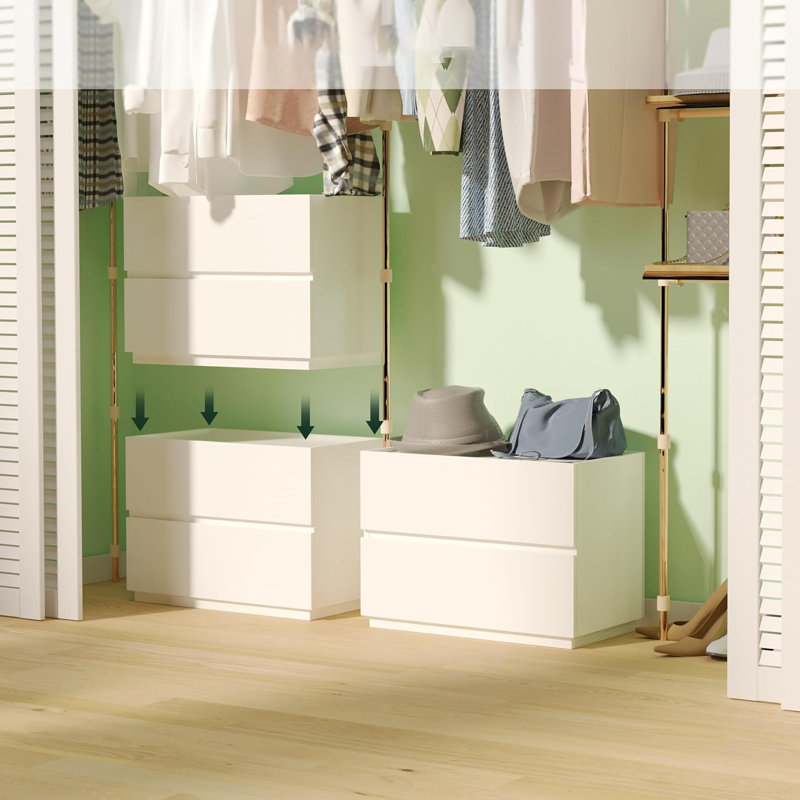 Orren Ellis 2 Drawer Multi-Purpose Storage Closet Cube Nightstand Sofa ...