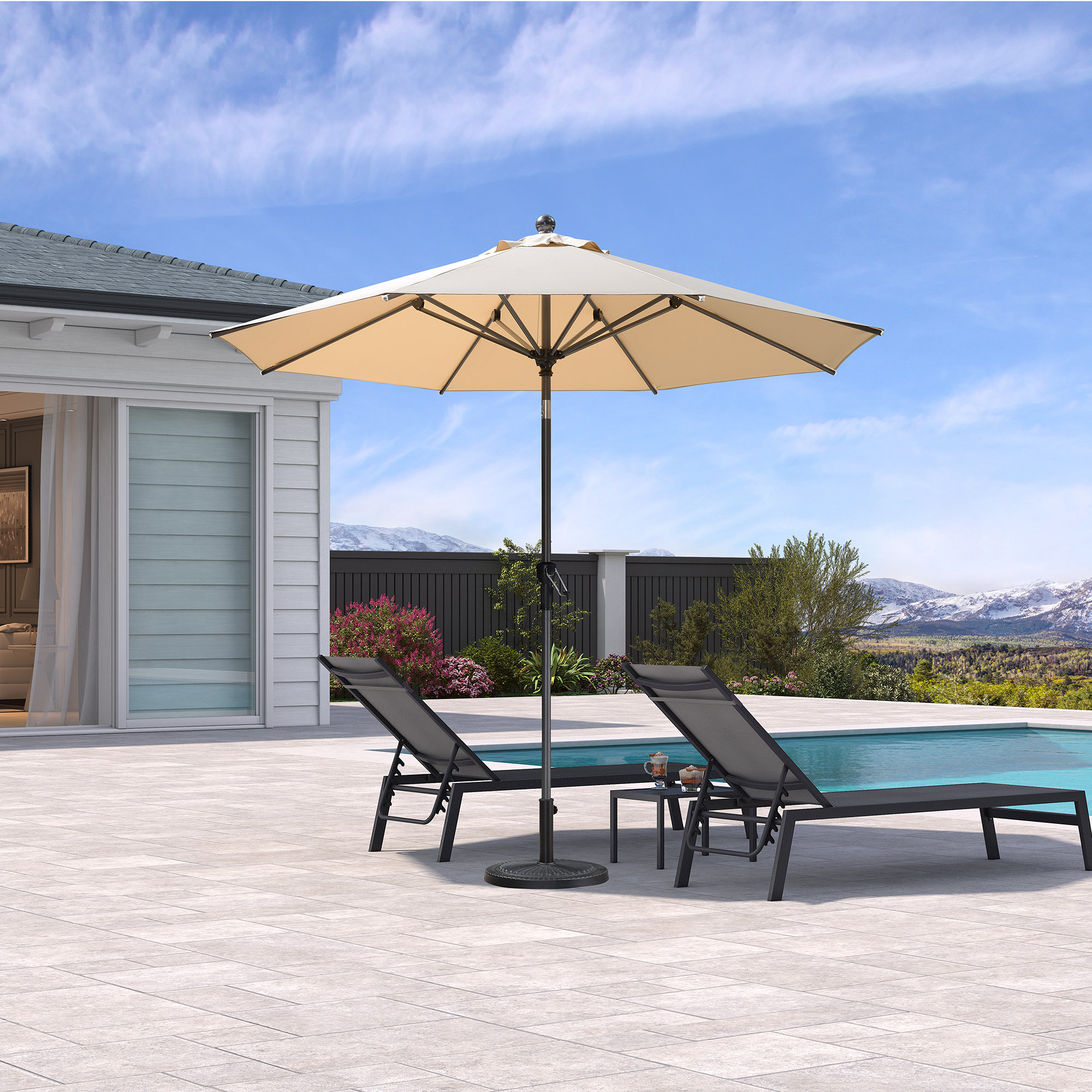 Purple Leaf Parasol de table inclinable 108 po Market Crank and Tilt ...