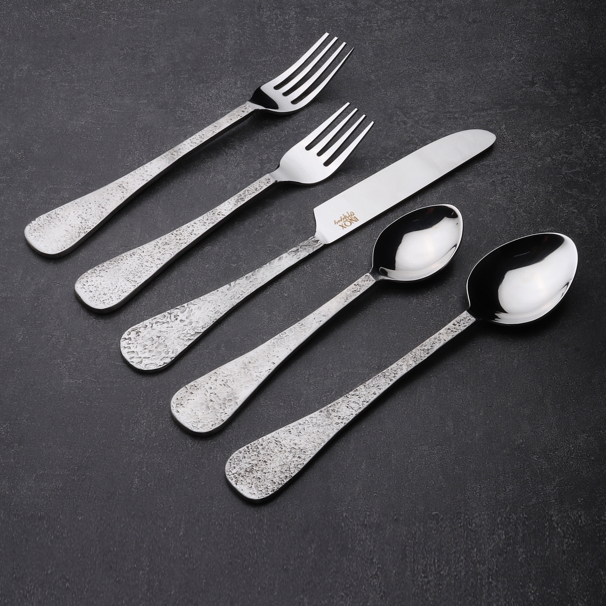 INOX Artisans Cosage Texture 5 Piece Flatware Set, Service for 1 | Wayfair