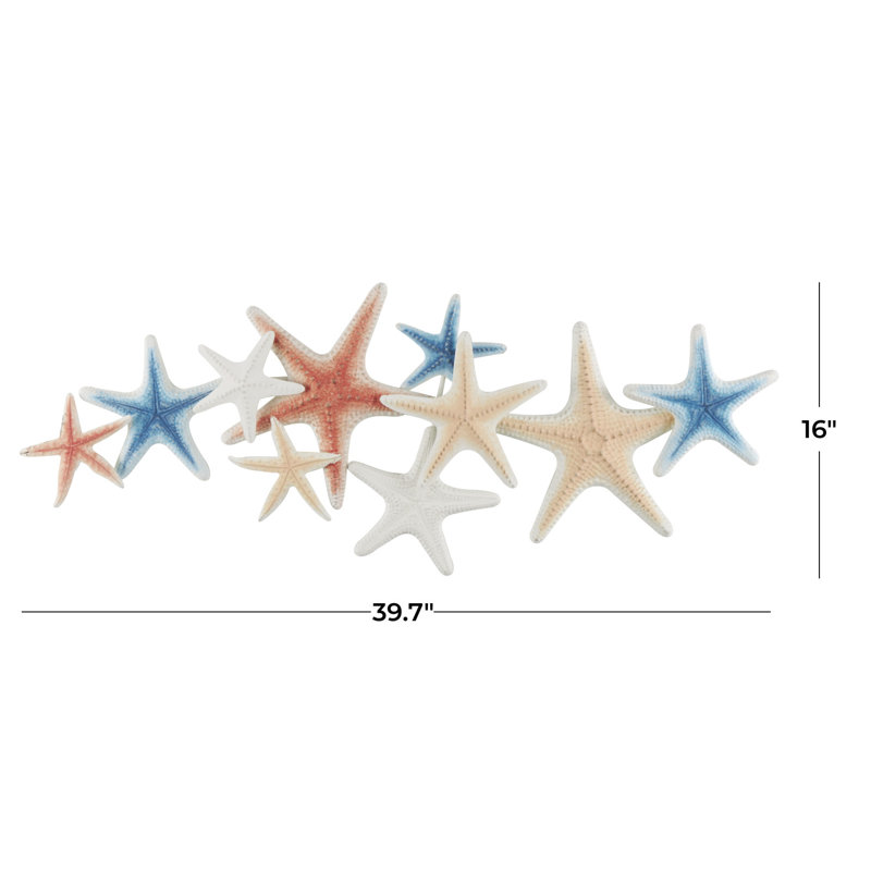 Highland Dunes Cole And Grey Metal Layered Starfish Wall Decor With ...