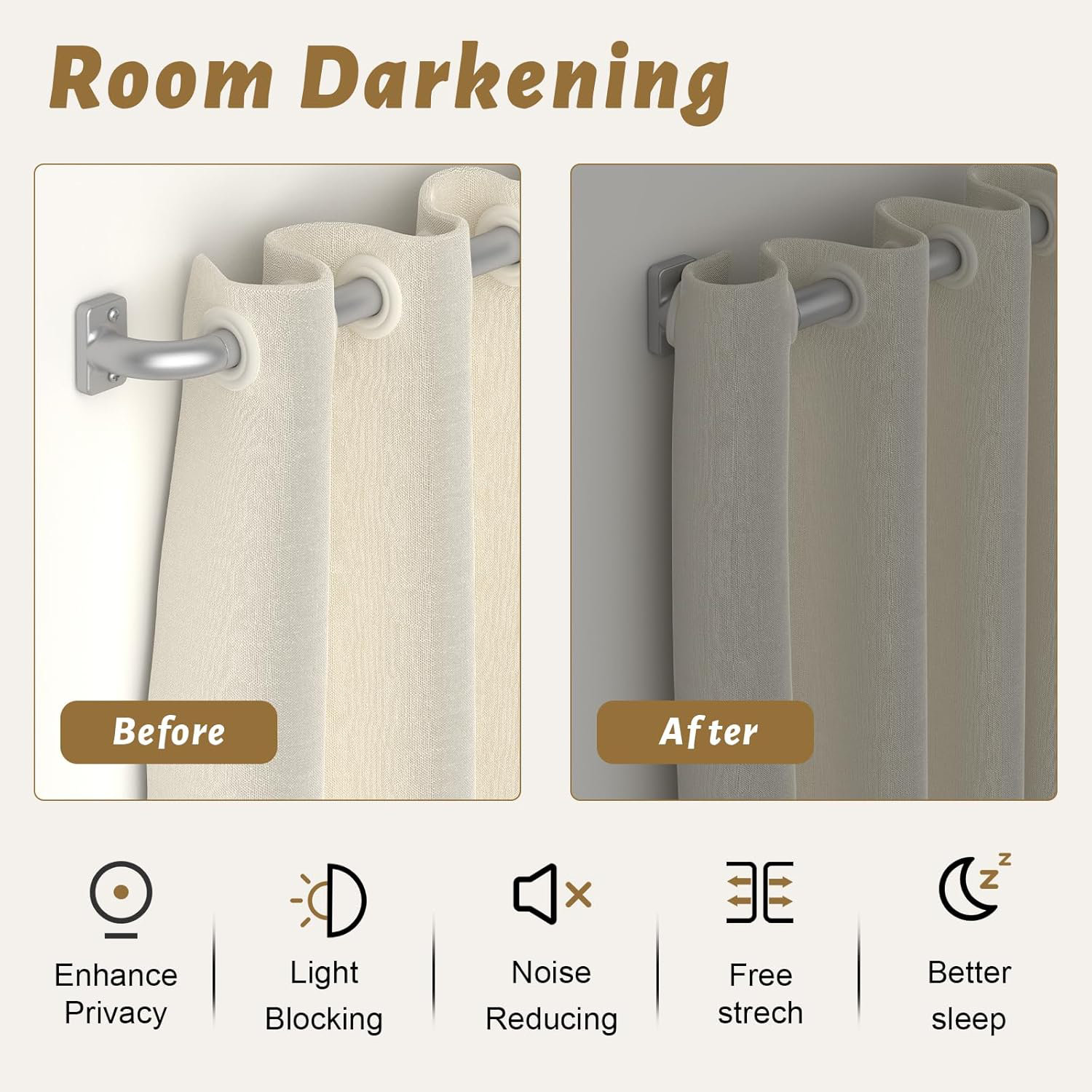 Latitude Run® Blackout Curtain Rods for Windows 30 to 120, Adjustable 1 ...