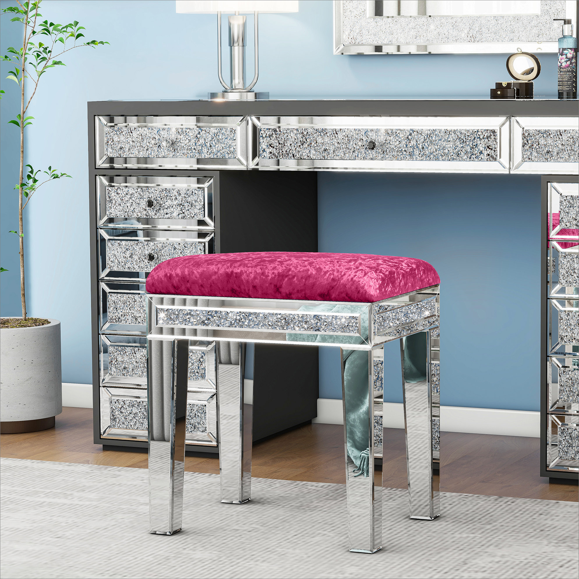 Mercer41 Vanity Stool Makeup Vanity Table Chair | Wayfair