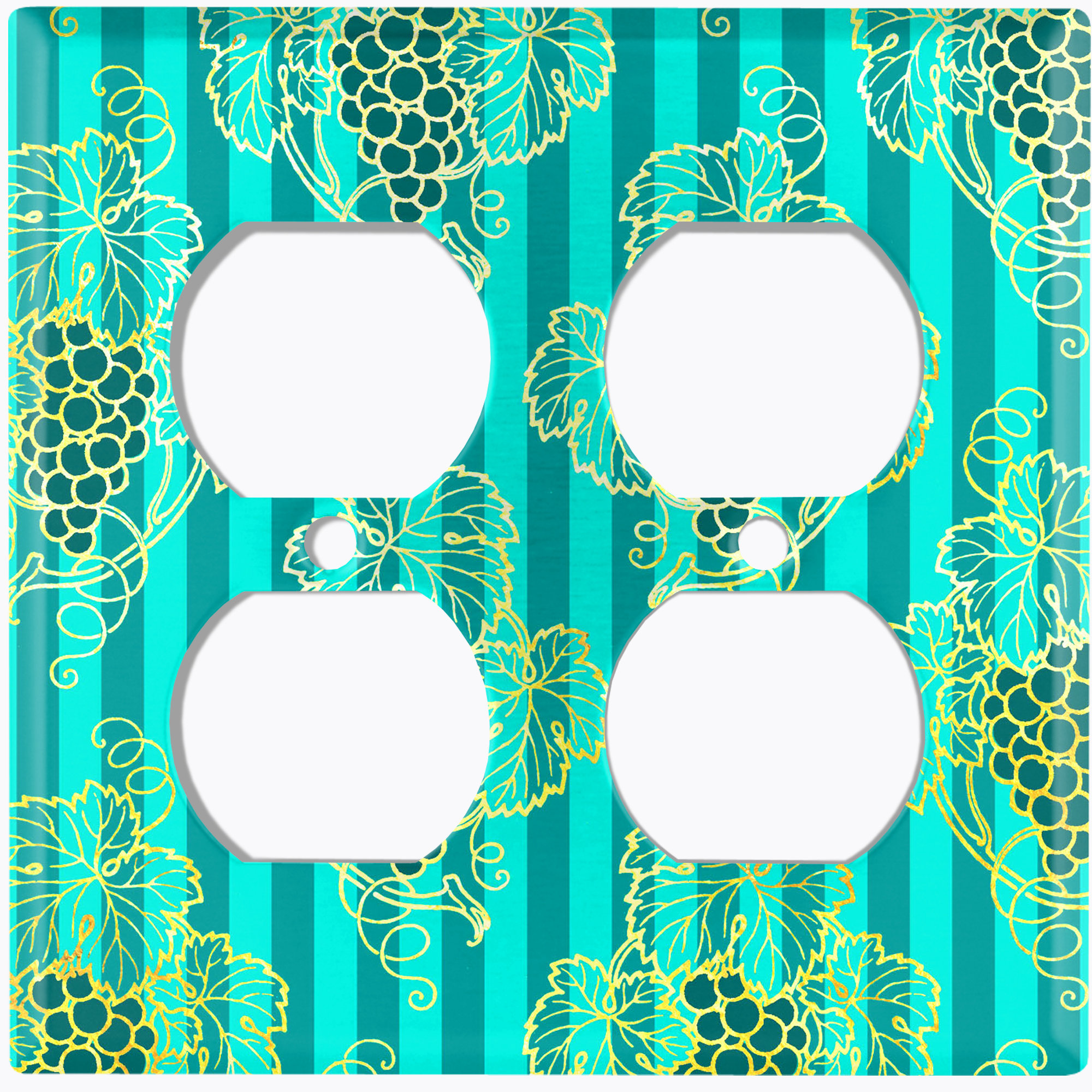 WorldAcc Metal Light Switch Plate Outlet Cover (Damask Yellow Grapes ...