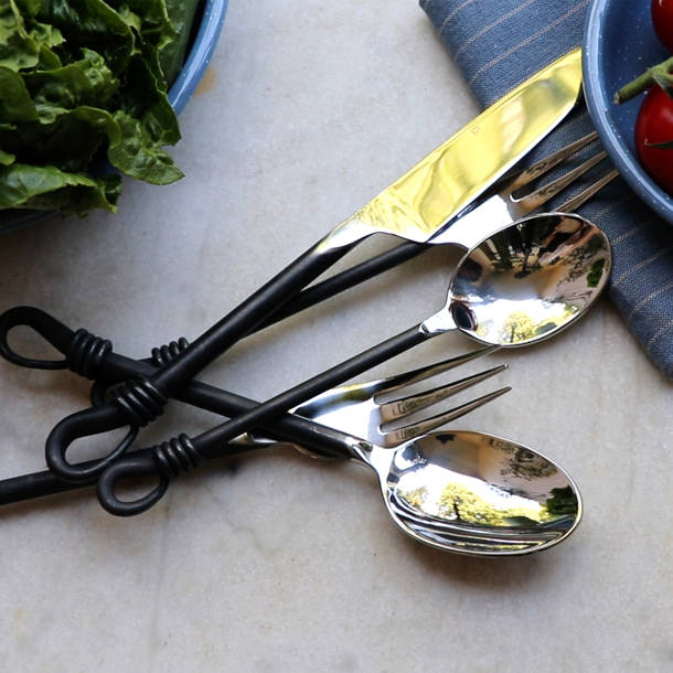 Gourmet Settings Silver Tear 20 Piece Flatware Set, Service for 4 ...