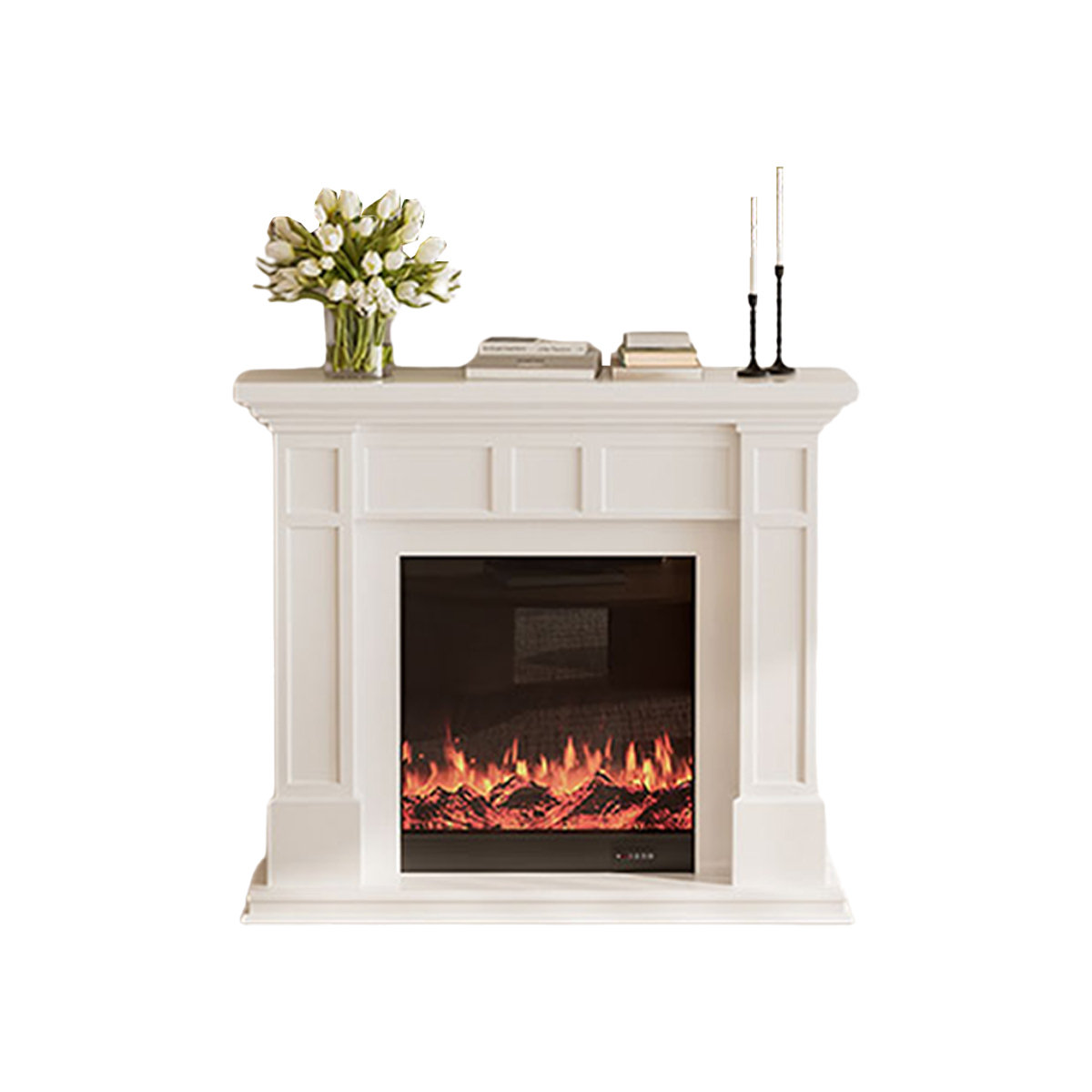 Wildon Home® Solid + Manufactured Wood Freestanding Fireplace | Wayfair