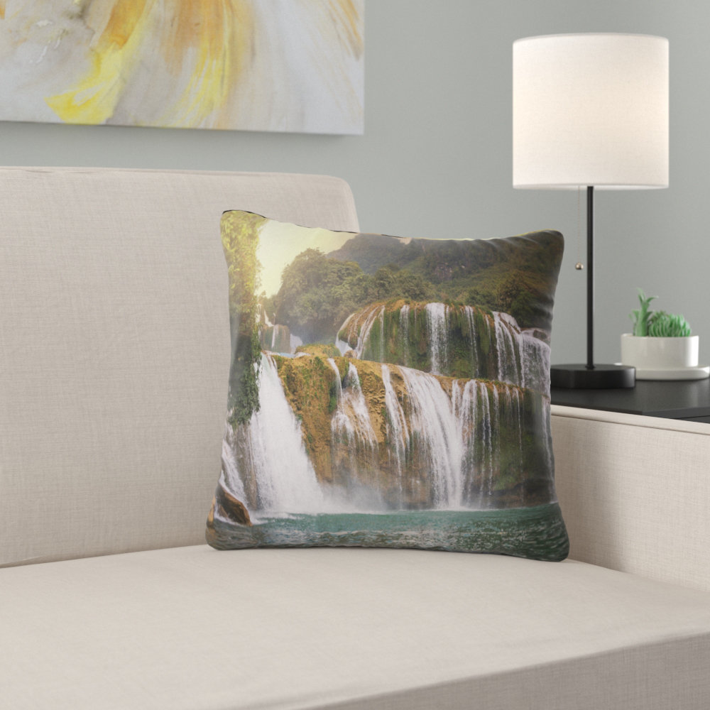 Design Art Beautiful Waterfall in Vietnam - Landscape Printed Pillow ...