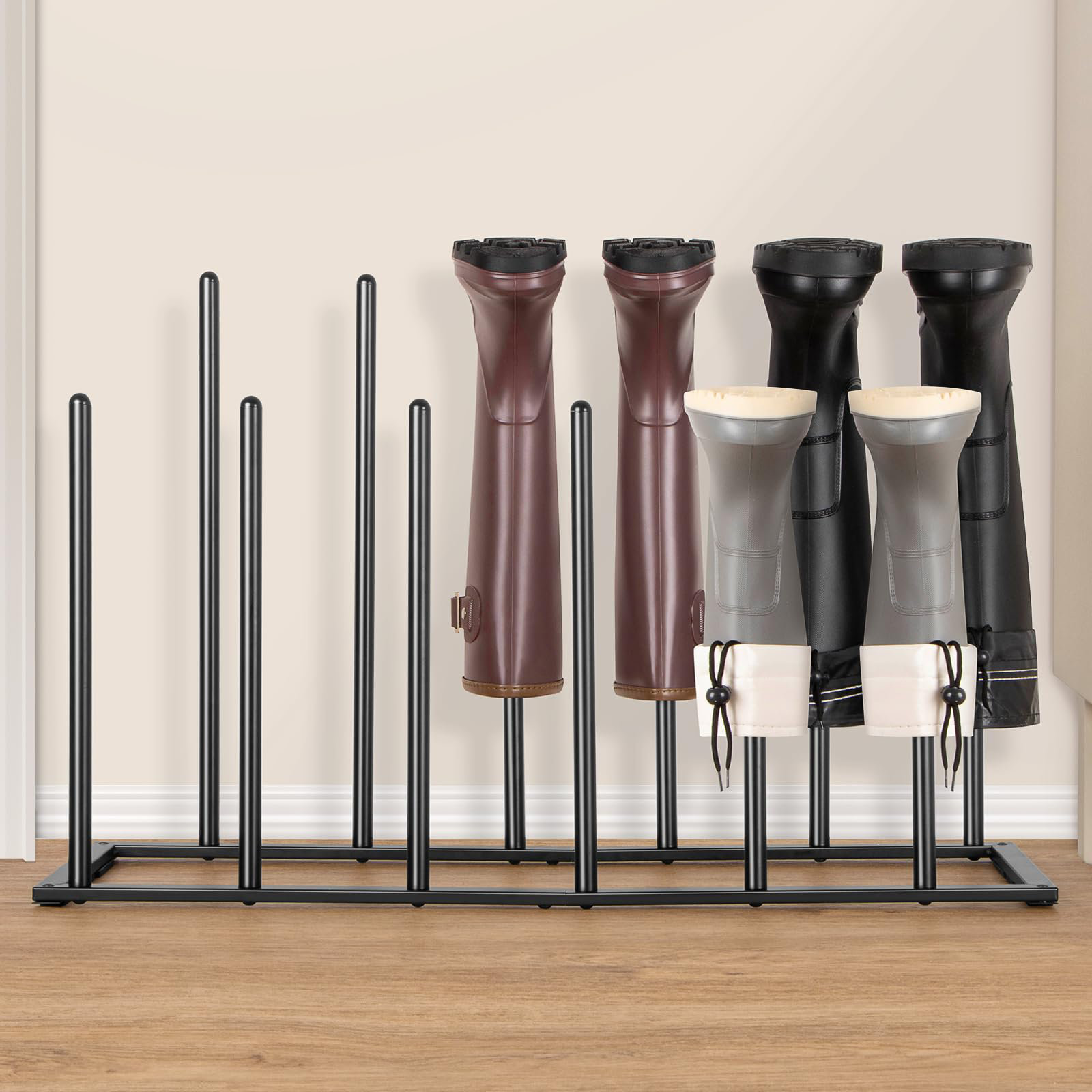 17 Stories Boot Rack Organizer Tall Boots, Sturdy Metal Storage Rack ...