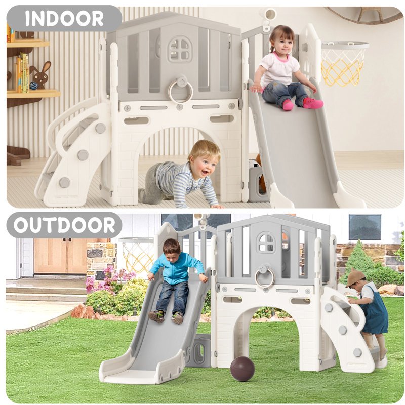 GLAF 8 In 1 Toddler Slide, Kids Climber Slide Outdoor Indoor Playset ...